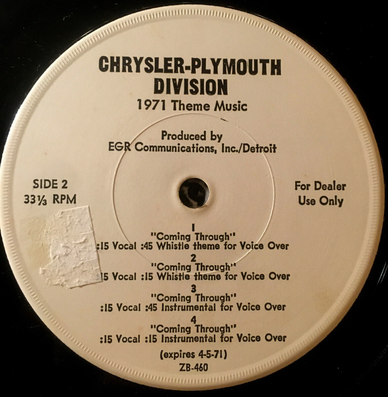 popsike.com - Chrysler-Plymouth Divsion "Coming Through" 1971 Theme 7 ...