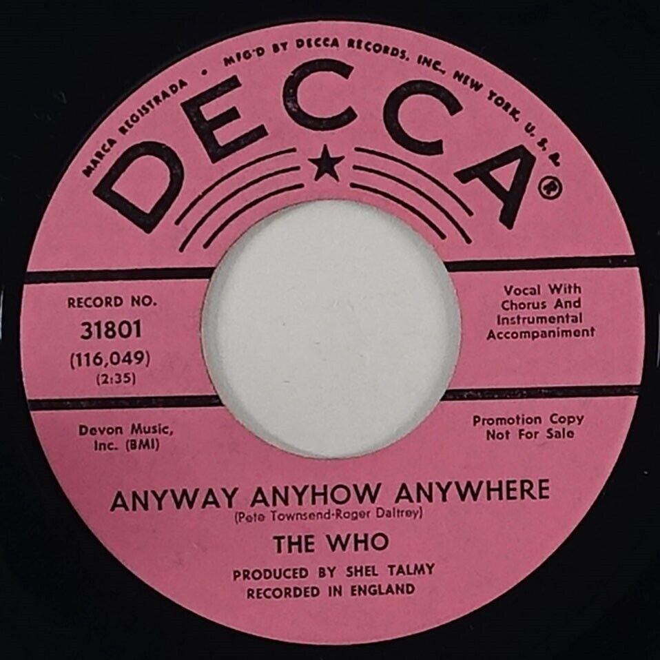 popsike.com - The Who "Anyway Anyhow Anywhere" Rock Original Pressing ...