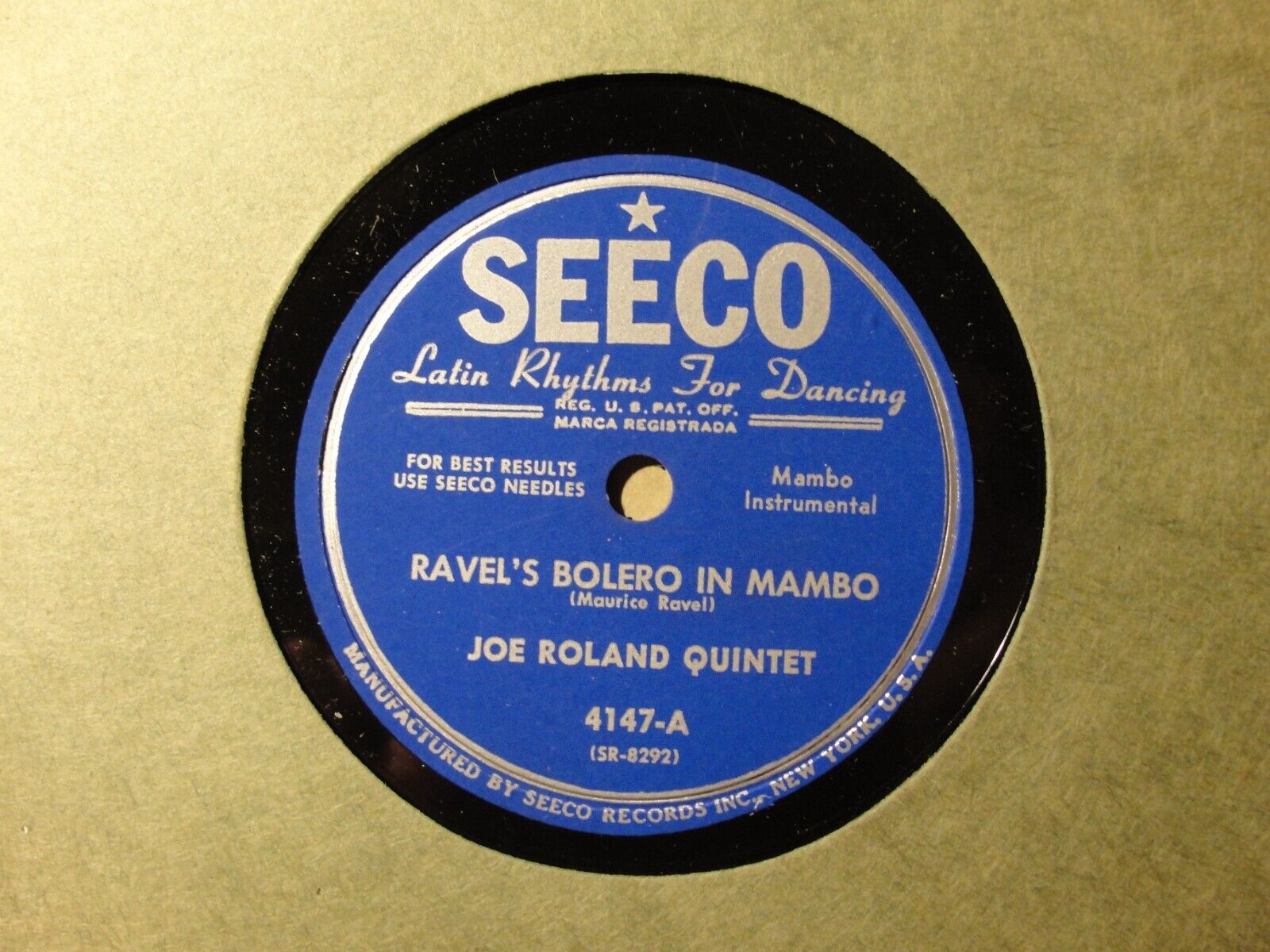 popsike.com - JOE ROLAND QUINTET - Rare SEECO LATIN JAZZ 78 - Ravel's ...