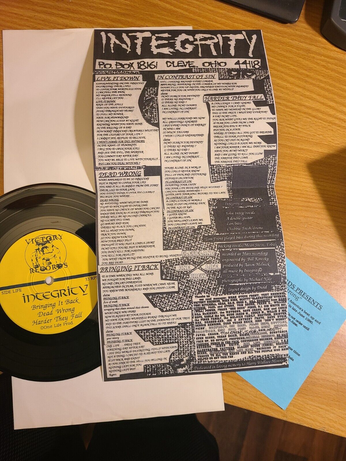 popsike.com - Integrity In Contrast Of Sin 1st Pressing 7" Vinyl Record ...
