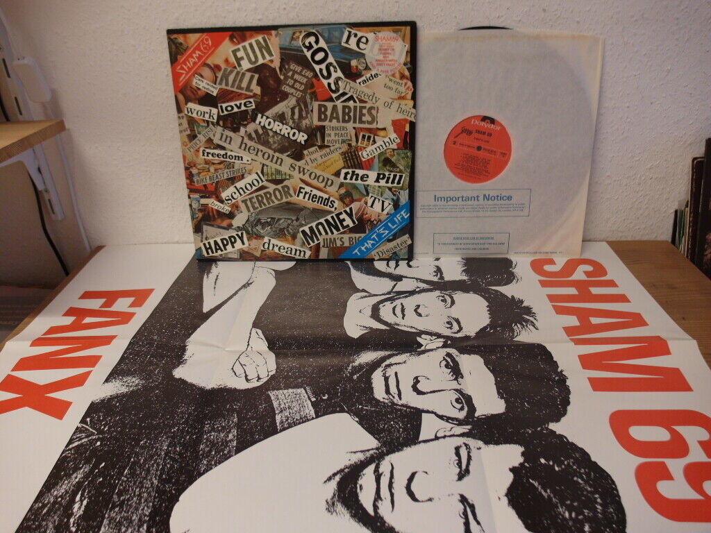 popsike.com - SHAM 69 That's Life LP & FANX POSTER RARE ORIGINAL 1978 ...