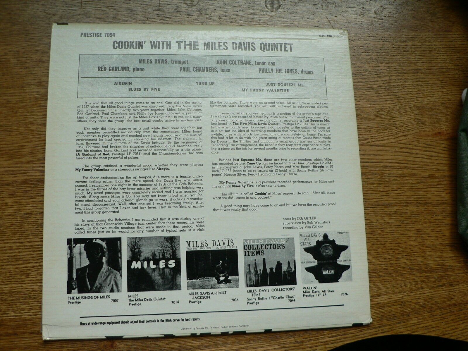 popsike.com - Miles Davis Cookin With the Miles Davis Quintet 1984 ...