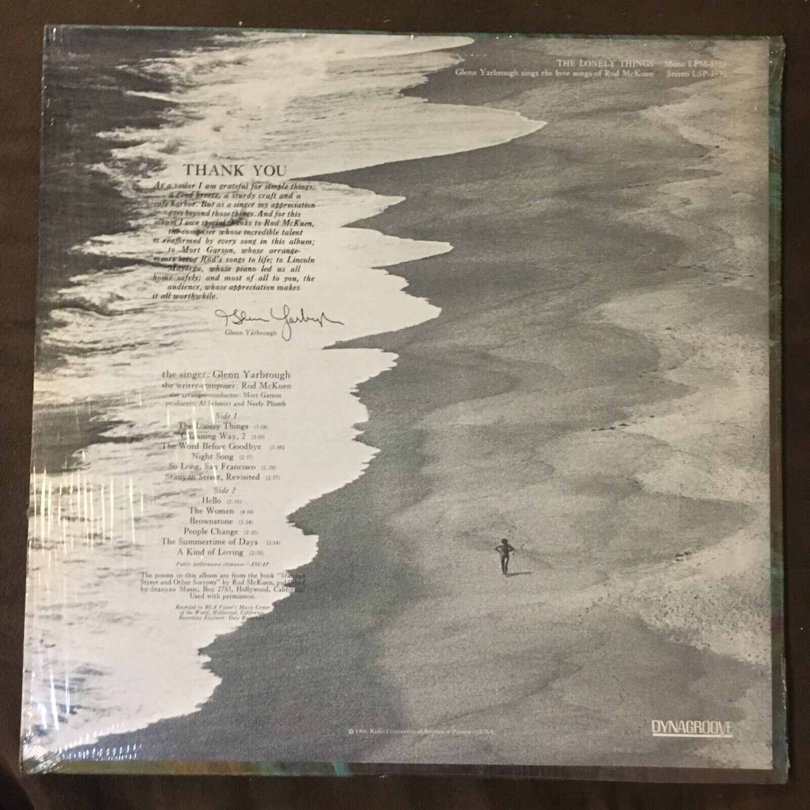 popsike.com - GLENN YARBROUGH The Lonely Things & Each of Us Alone LPs ...