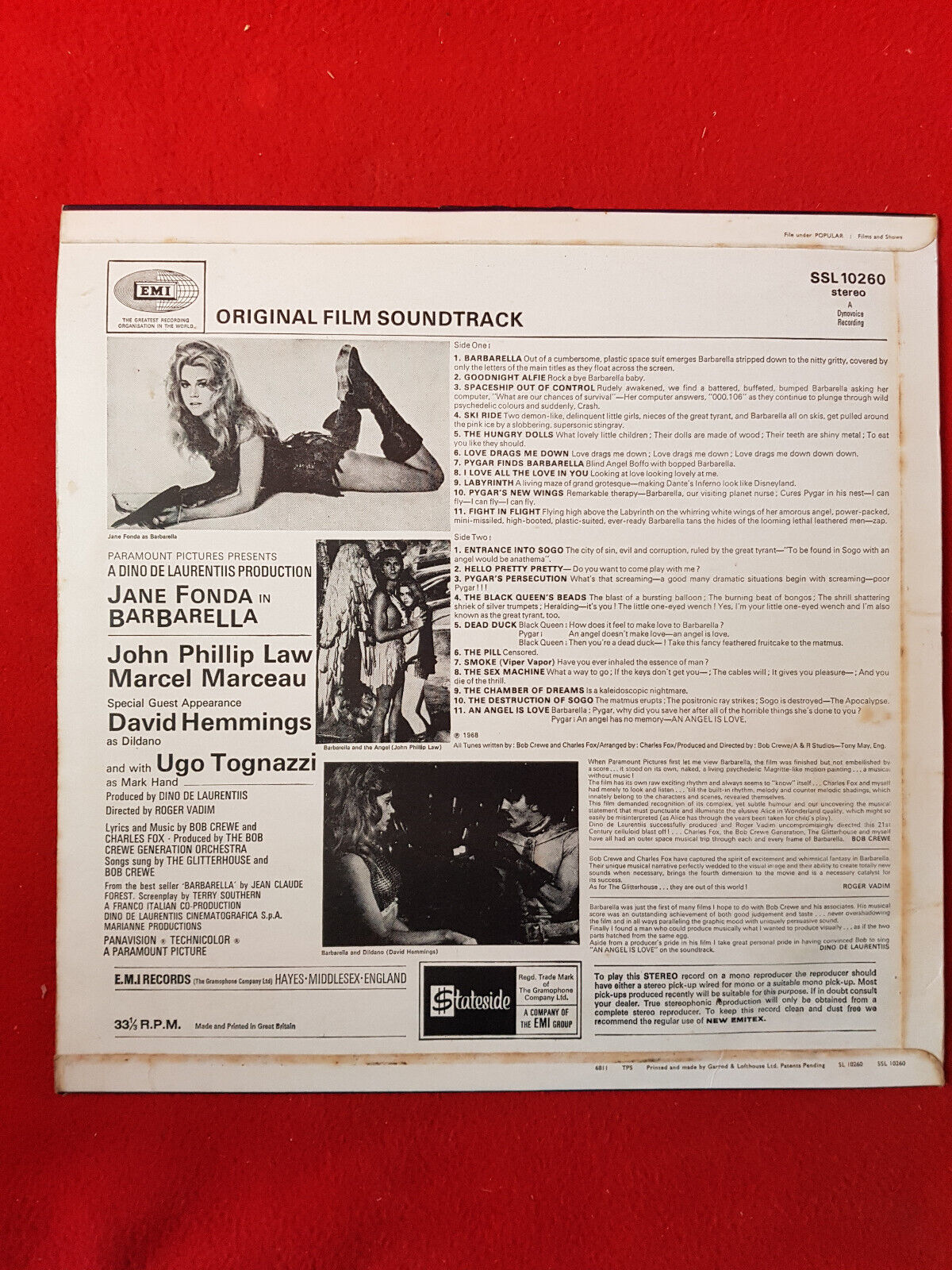 popsike.com - Vinyl LP : Stateside SSL 1026 : BARBARELLA - Orig ...