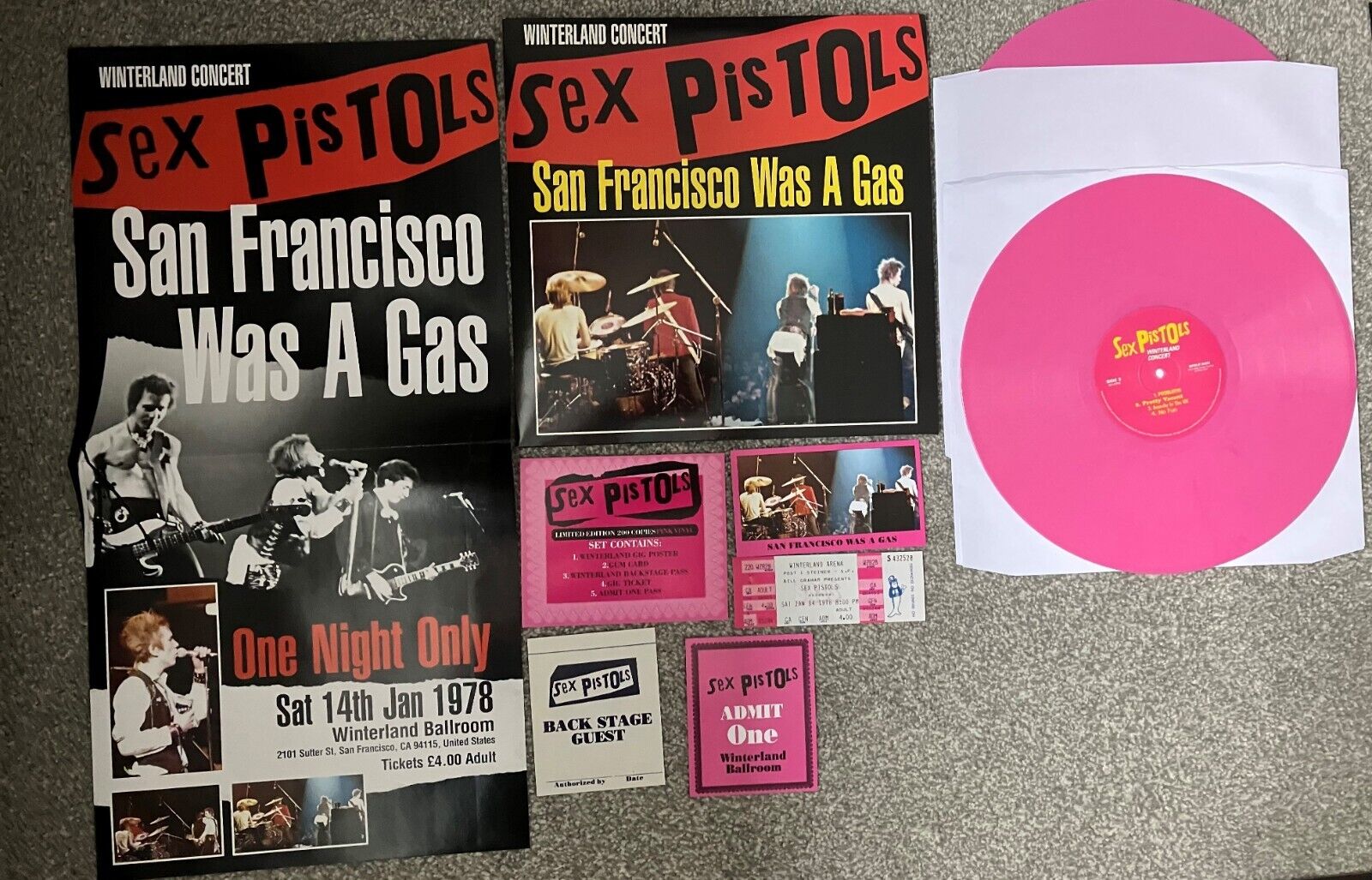 popsike.com - The Sex Pistols Set of 3 San Francisco was a Gas Double ...