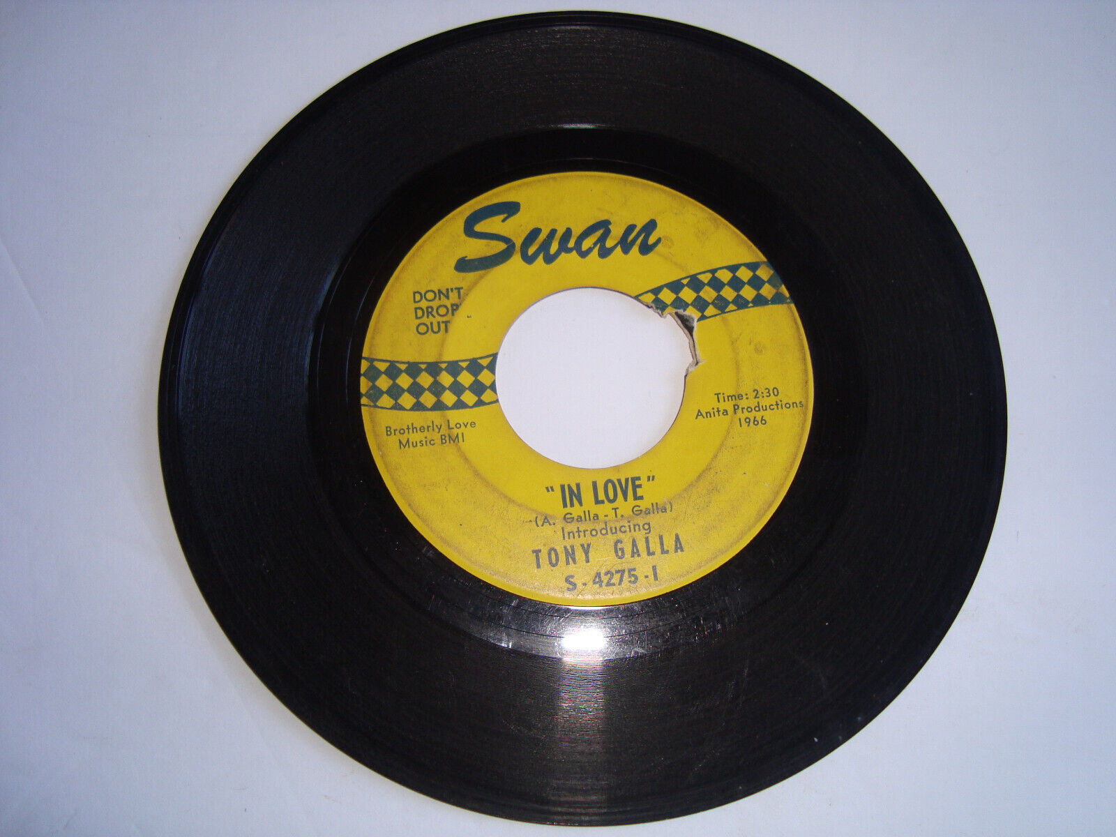 popsike.com - Vintage Tony Galla - " In Love " SWAN 45 rpm Record ...