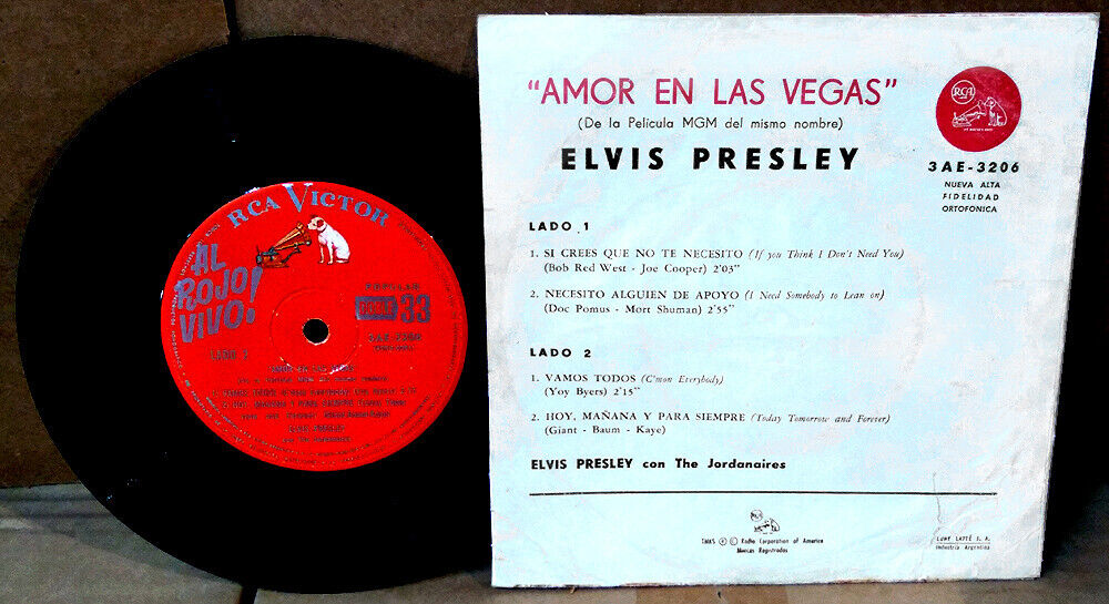 popsike.com - Elvis ARGENTINA Amor En Las Vegas '64 AL ROJO VIVO ...