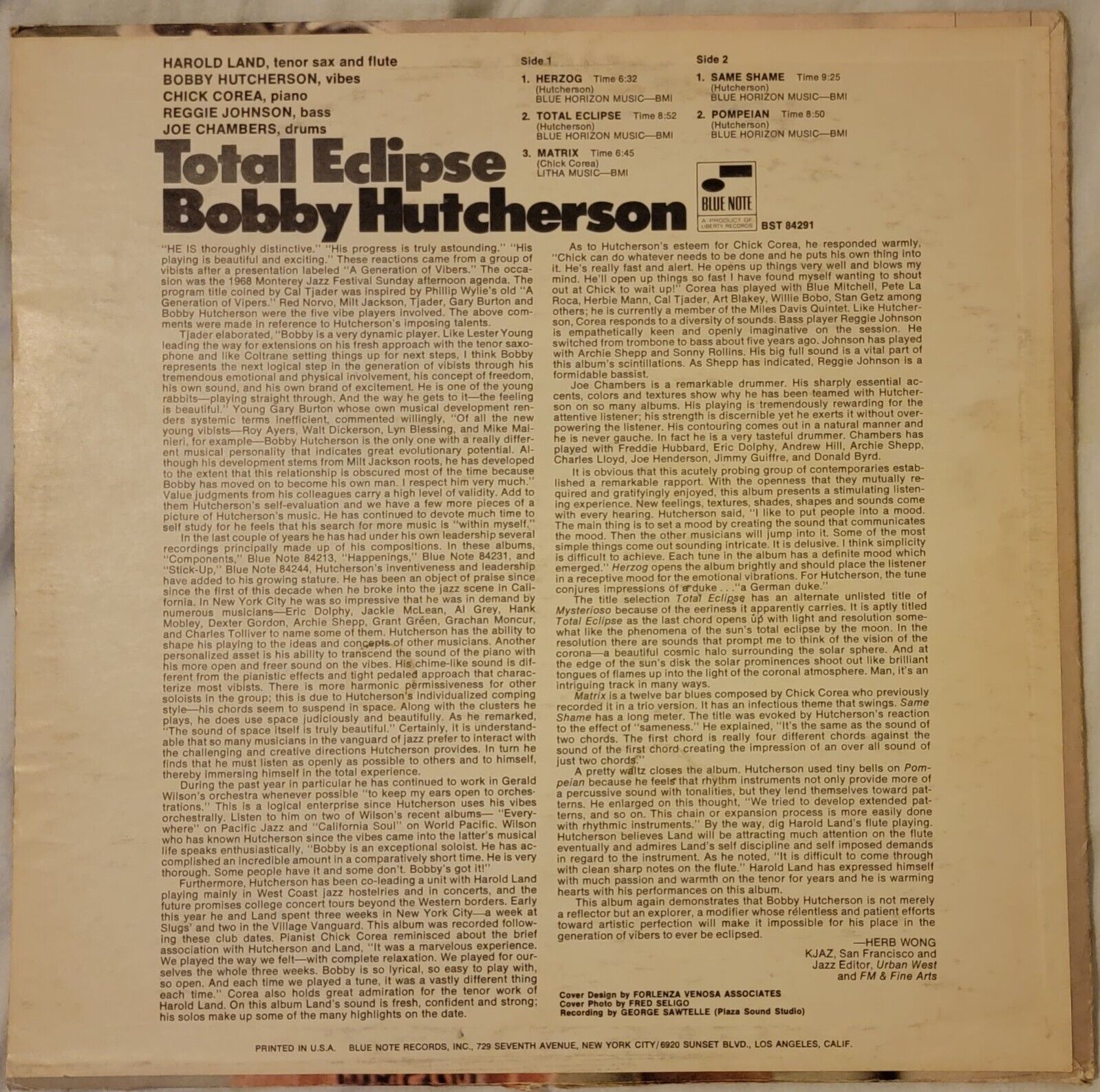 popsike.com - BOBBY HUTCHERSON Total Eclipse 1968 Blue Note Original ...