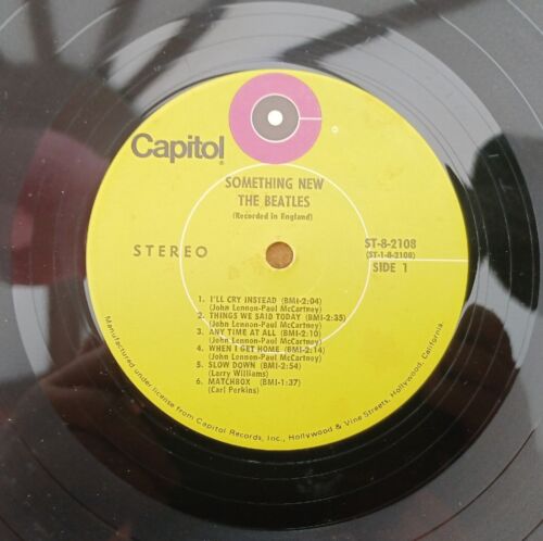 popsike.com - BEATLES " SOMETHING NEW " VERY RARE USA LIME GREEN LABEL ...