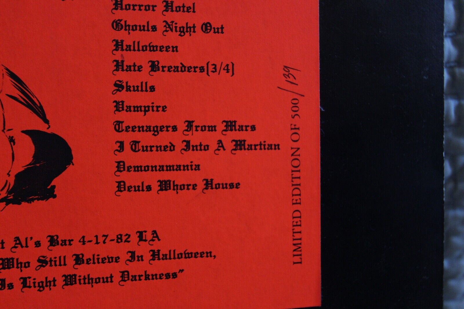 popsike.com - Misfits- Vampirella Live at Al's Bar fan club LP rare ...