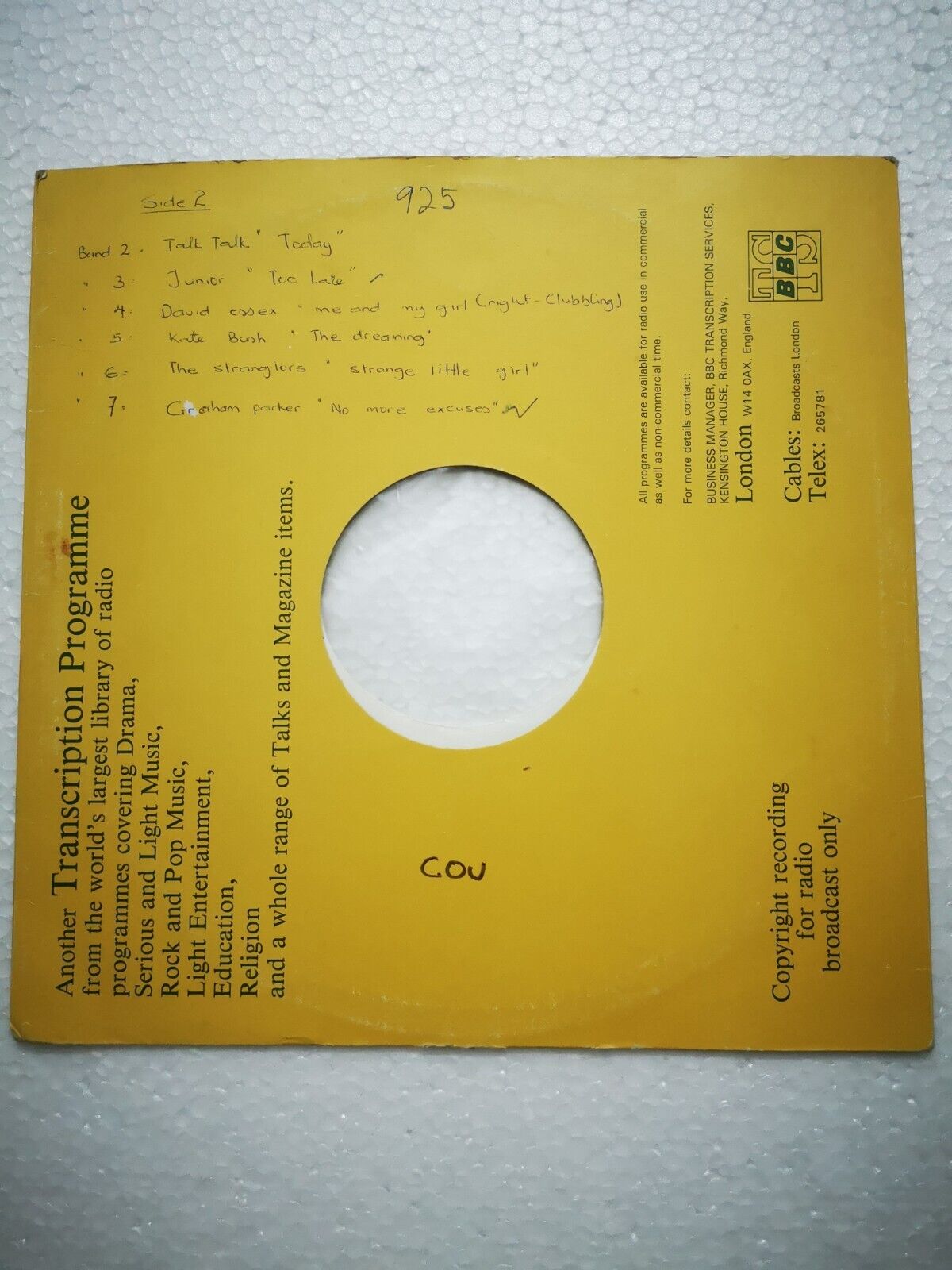 popsike.com - The Stranglers/Kate Bush/David Essex BBC Top of the pop ...