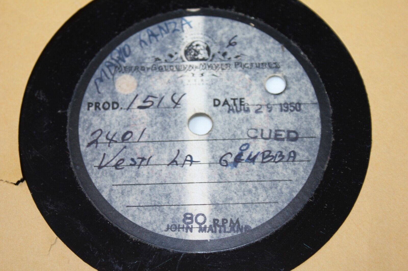 popsike.com - Orig 1951 MGM Studios Recording of Mario Lanza for the ...
