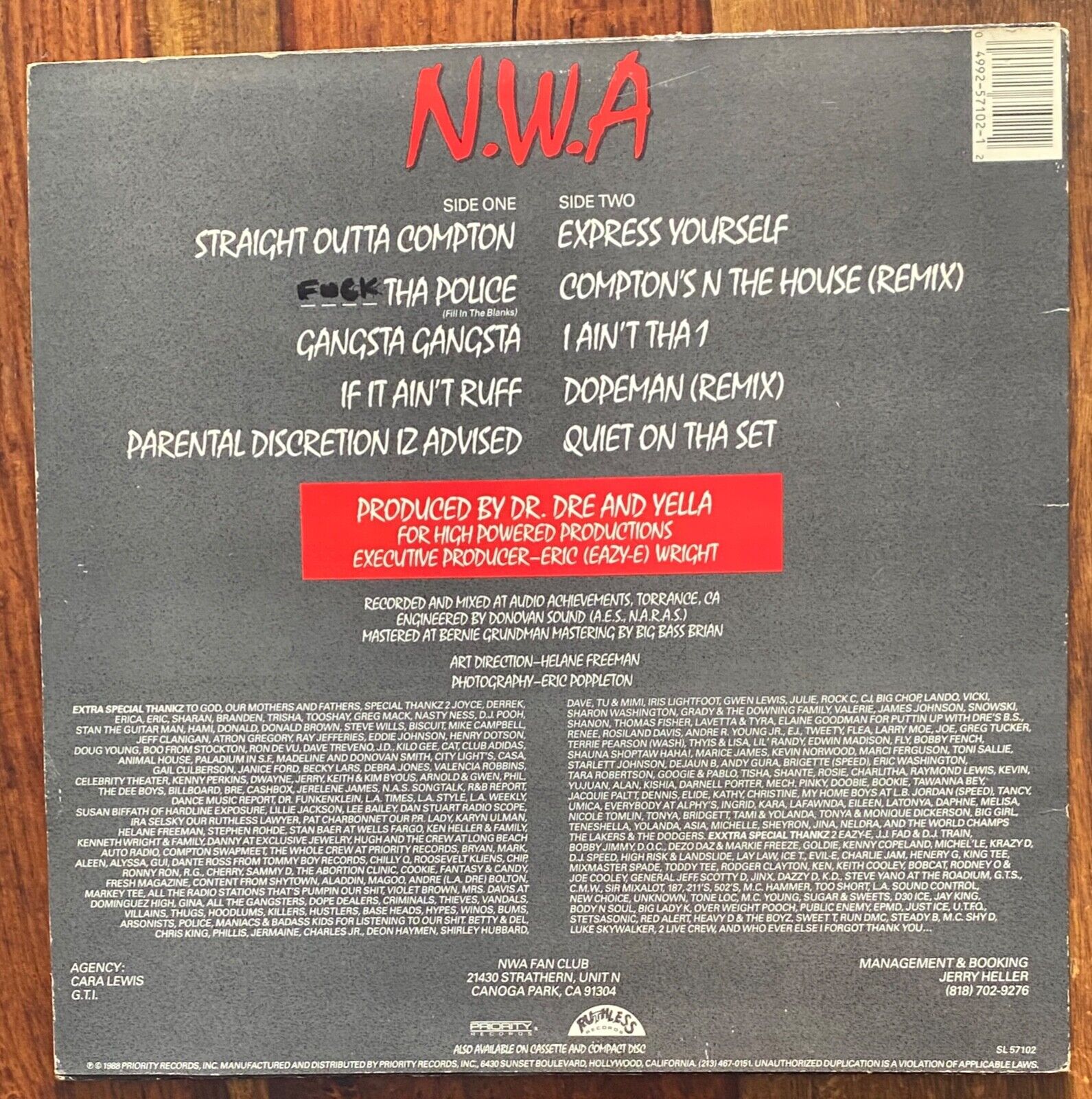 popsike.com - N.W.A - Straight Outta Compton. LP. Orig 1988 Ruthless ...