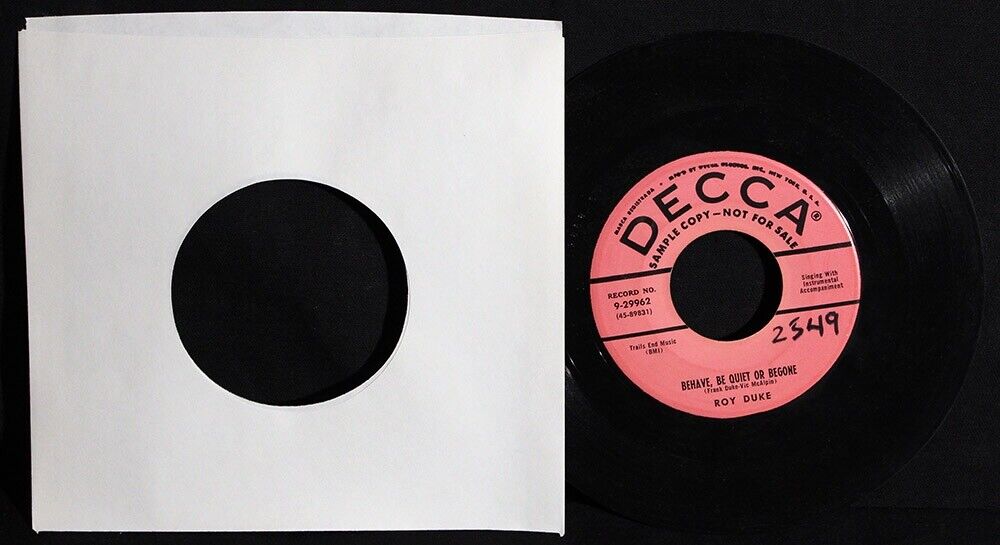 popsike.com - Roy Duke-Behave, Be Quiet Or Begone-Decca 9-29962-1958 ...