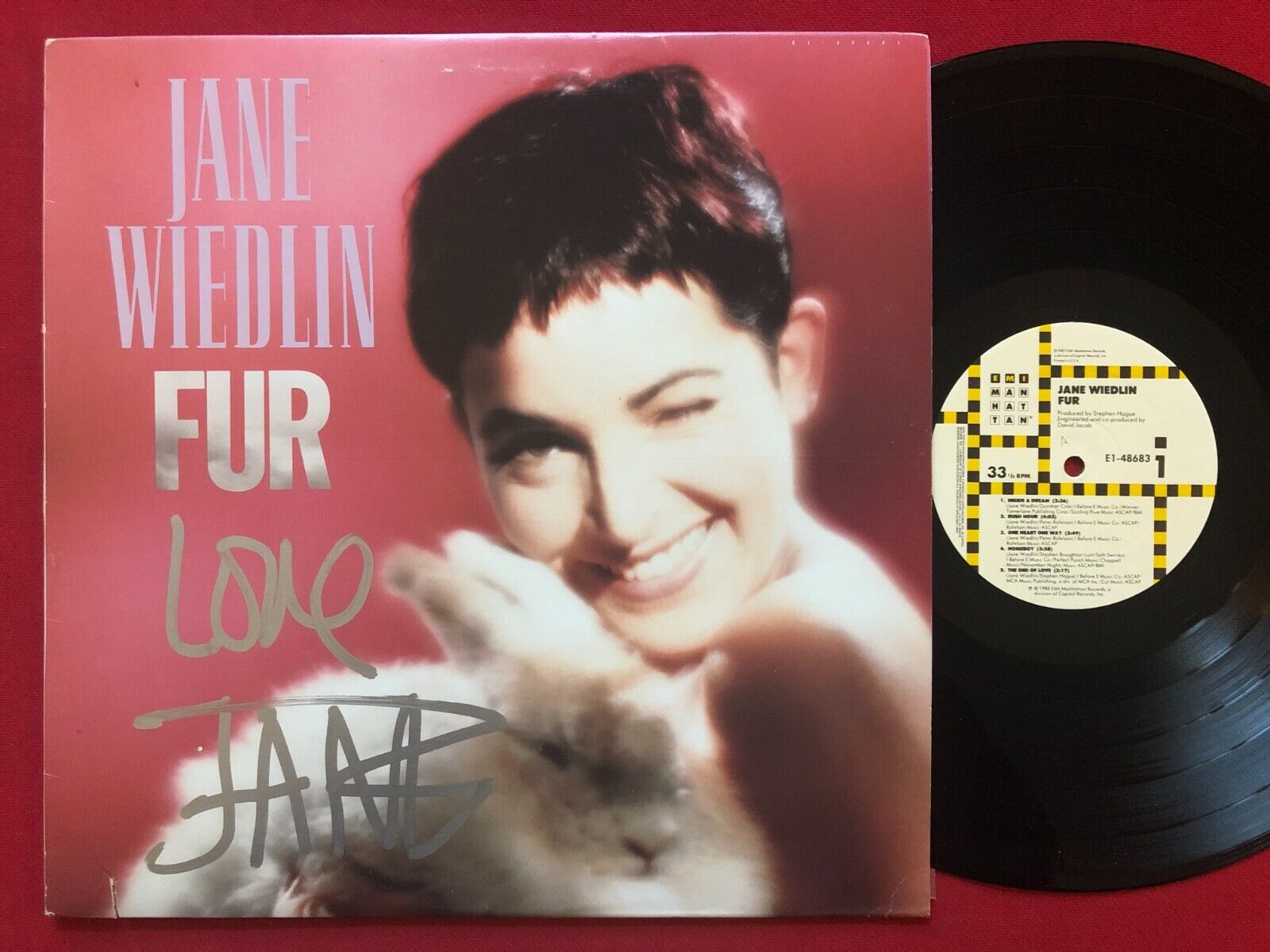 popsike.com - JANE WIEDLIN FUR LP SIGNED AUTOGRAPH PROMO (1988) GO GO'S ...