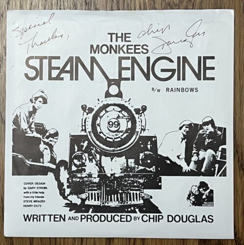 popsike.com - The Monkees - Steam Engine / Rainbows 45 signed by Chip ...