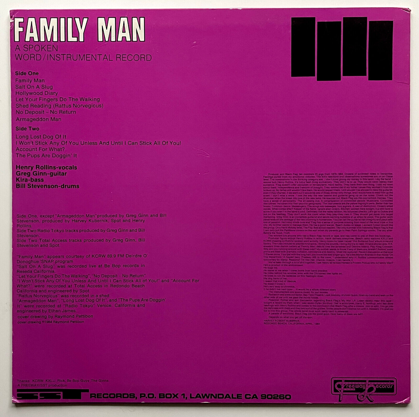 popsike.com - Vtg 1984 BLACK FLAG Album FAMILY MAN Record 1ST PRESSING ...