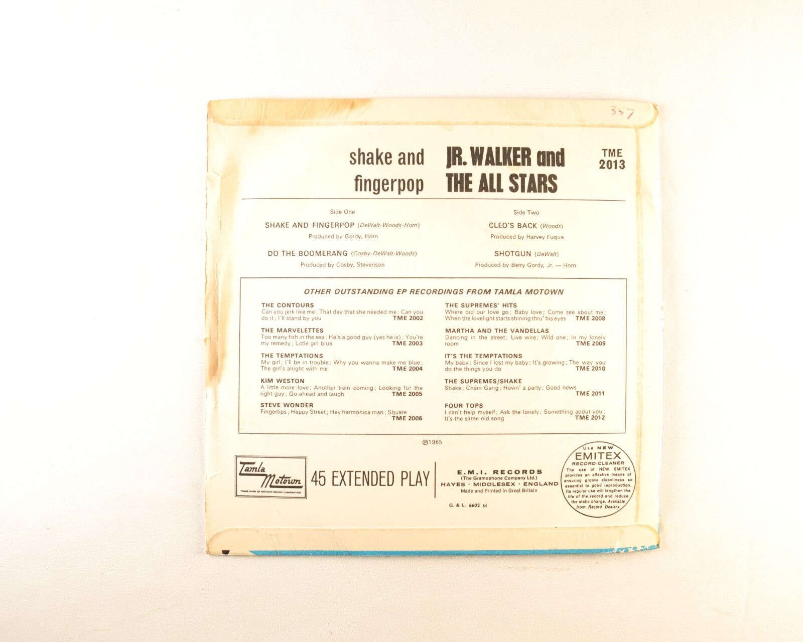 popsike.com - JR. WALKER - SHAKE AND FINGERPOP - 1966 UK VINYL MONO 7 ...