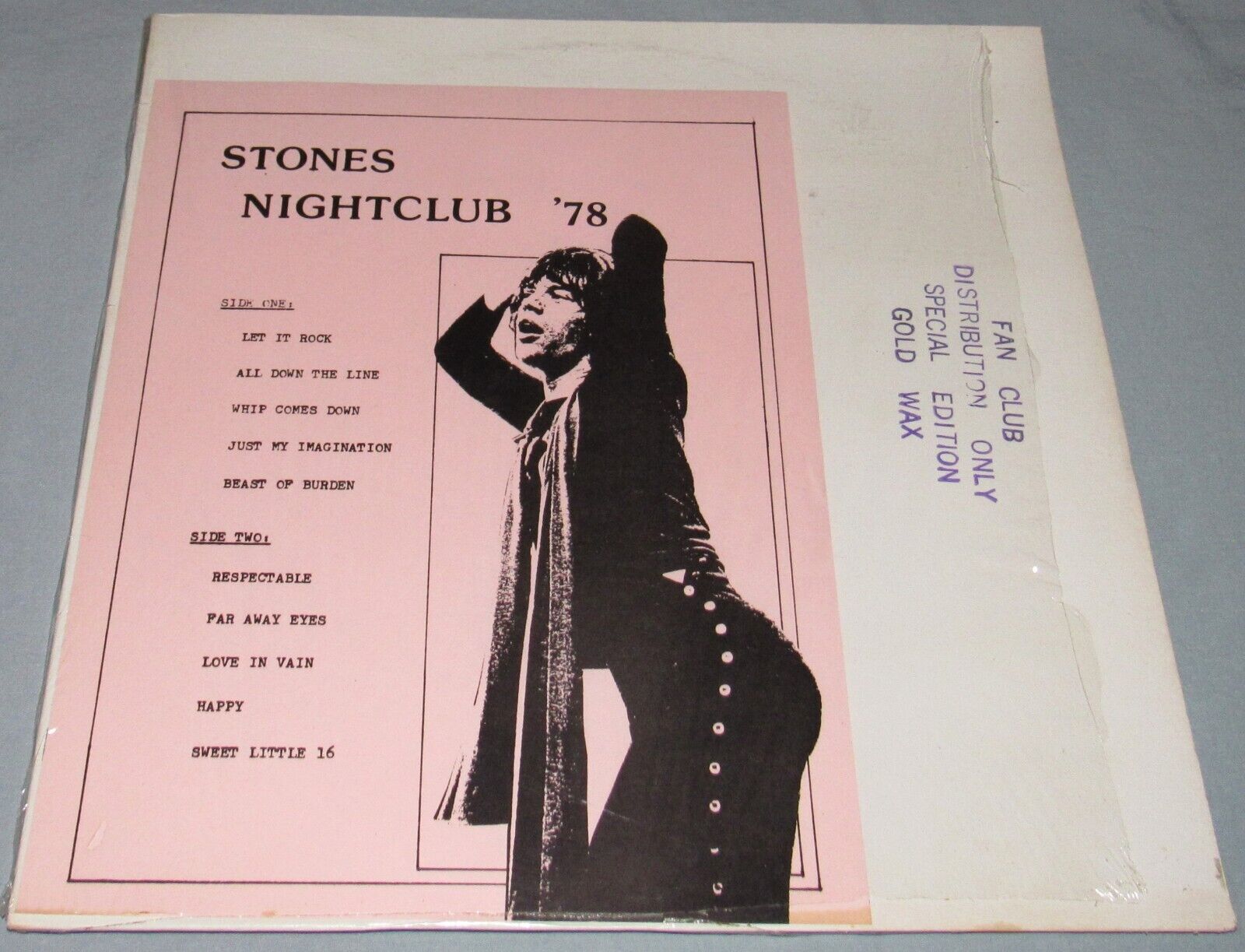 popsike.com - ROLLING STONES: NIGHTCLUB '78; Rare Fan Club Distribution Only LP; Gold Vinyl ...