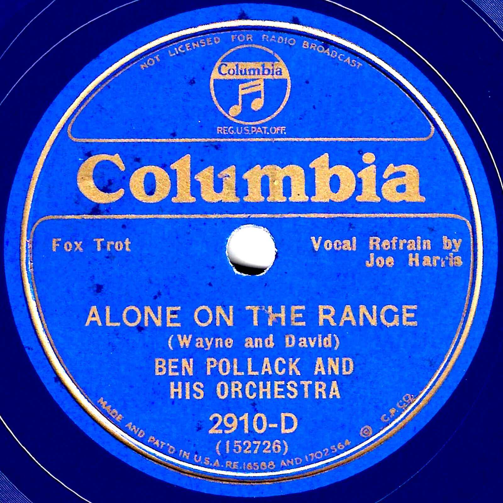 popsike.com - Columbia #2910-D: Ben Pollack Or.-Alone On Range/Henry ...