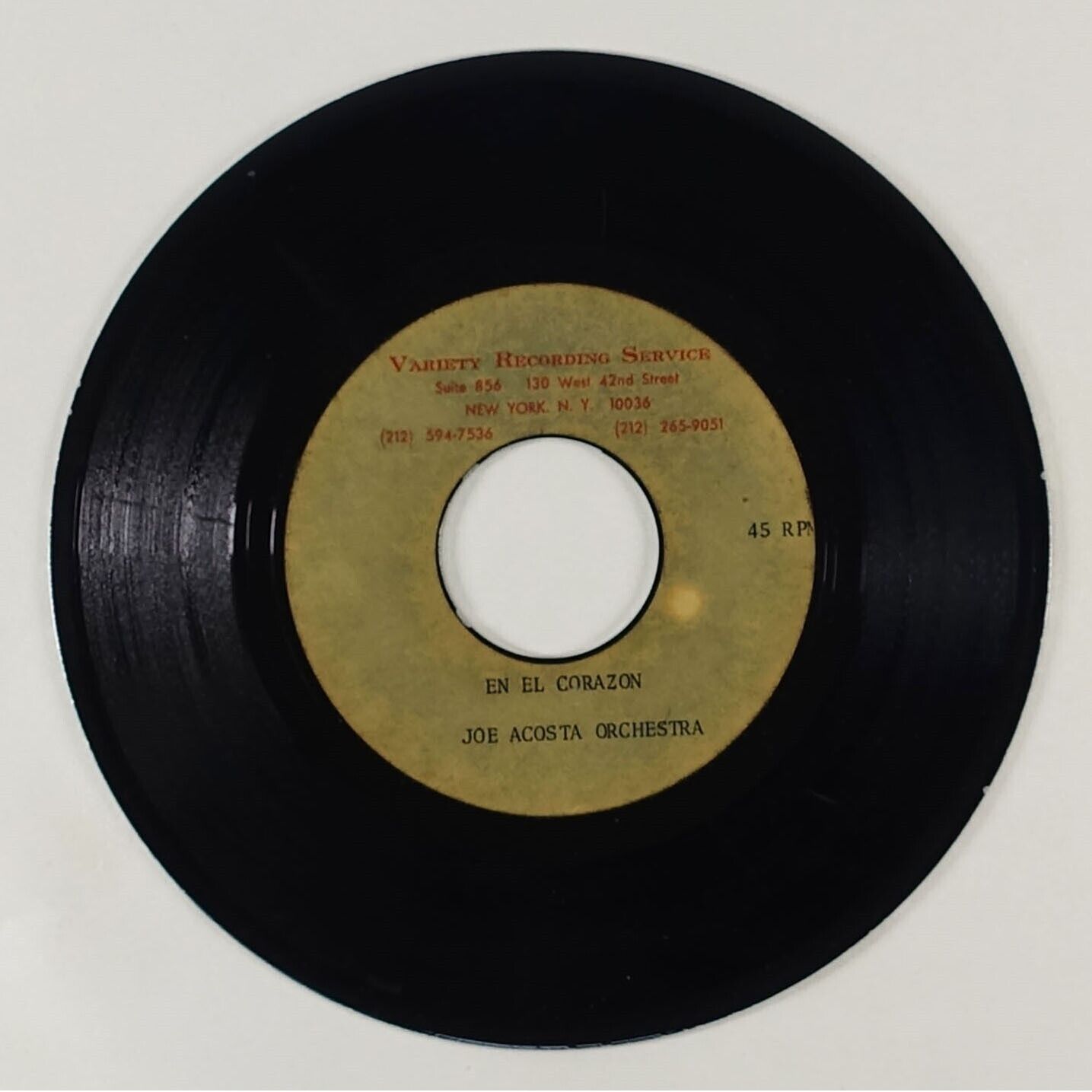 popsike.com - Joe Acosta "En El Corazon" UNRELEASED Latin Guaguanco 45 ...