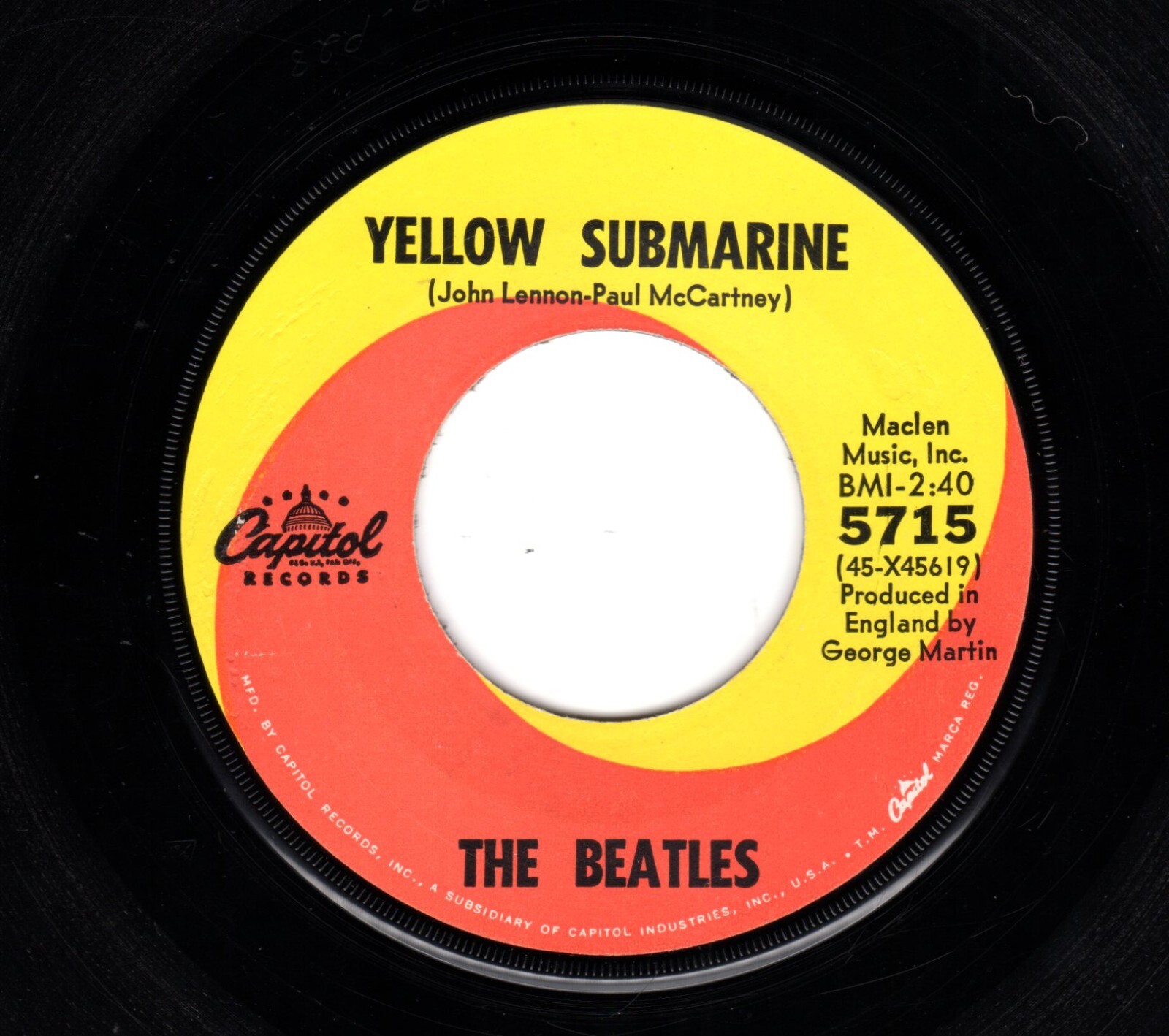 popsike.com - Beatles "Yellow Submarine" 1968 US Capitol Stock 45 w ...
