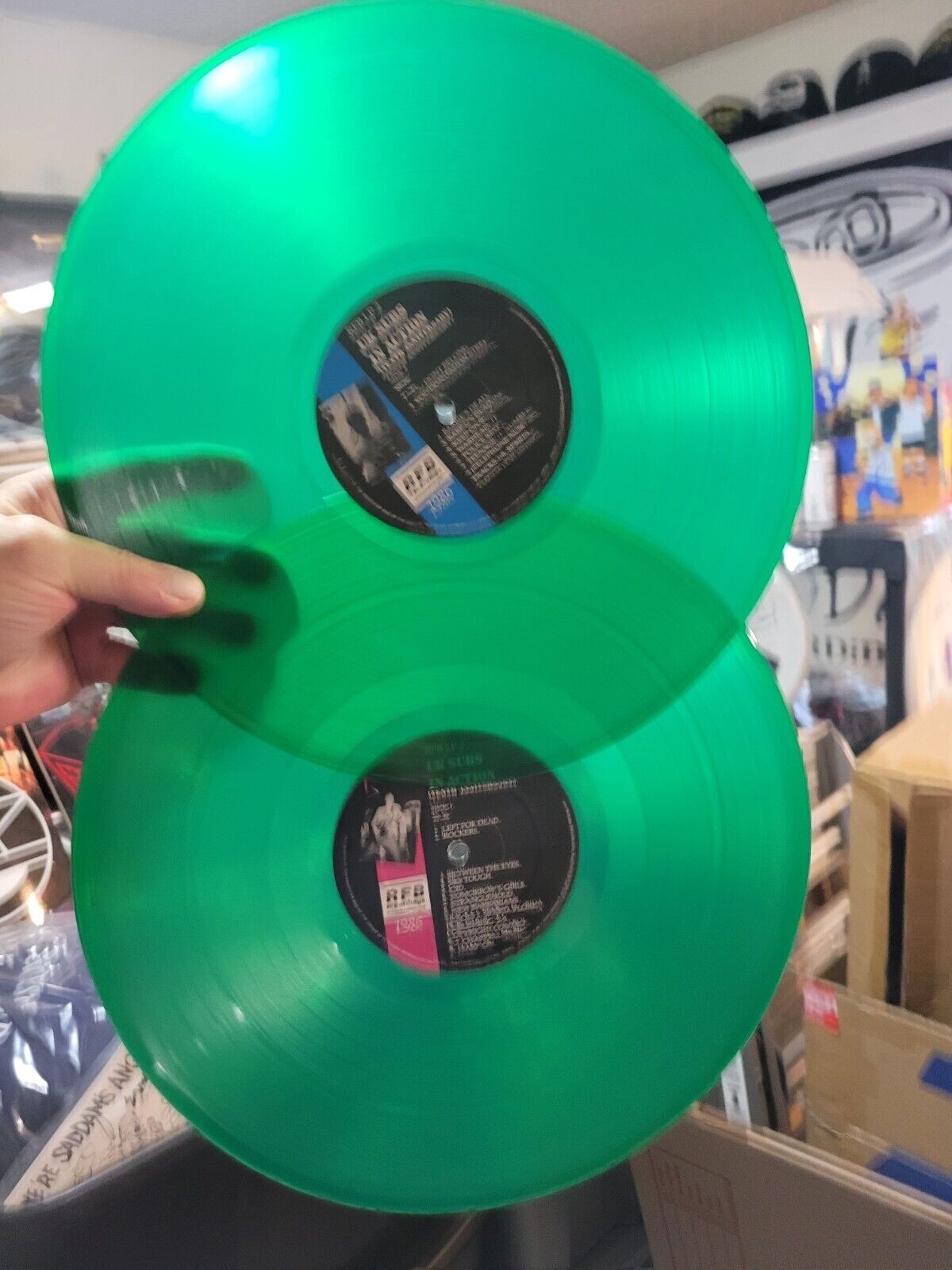 popsike.com - UK Subs In Action ×2 record set # 358 green wax punk ...