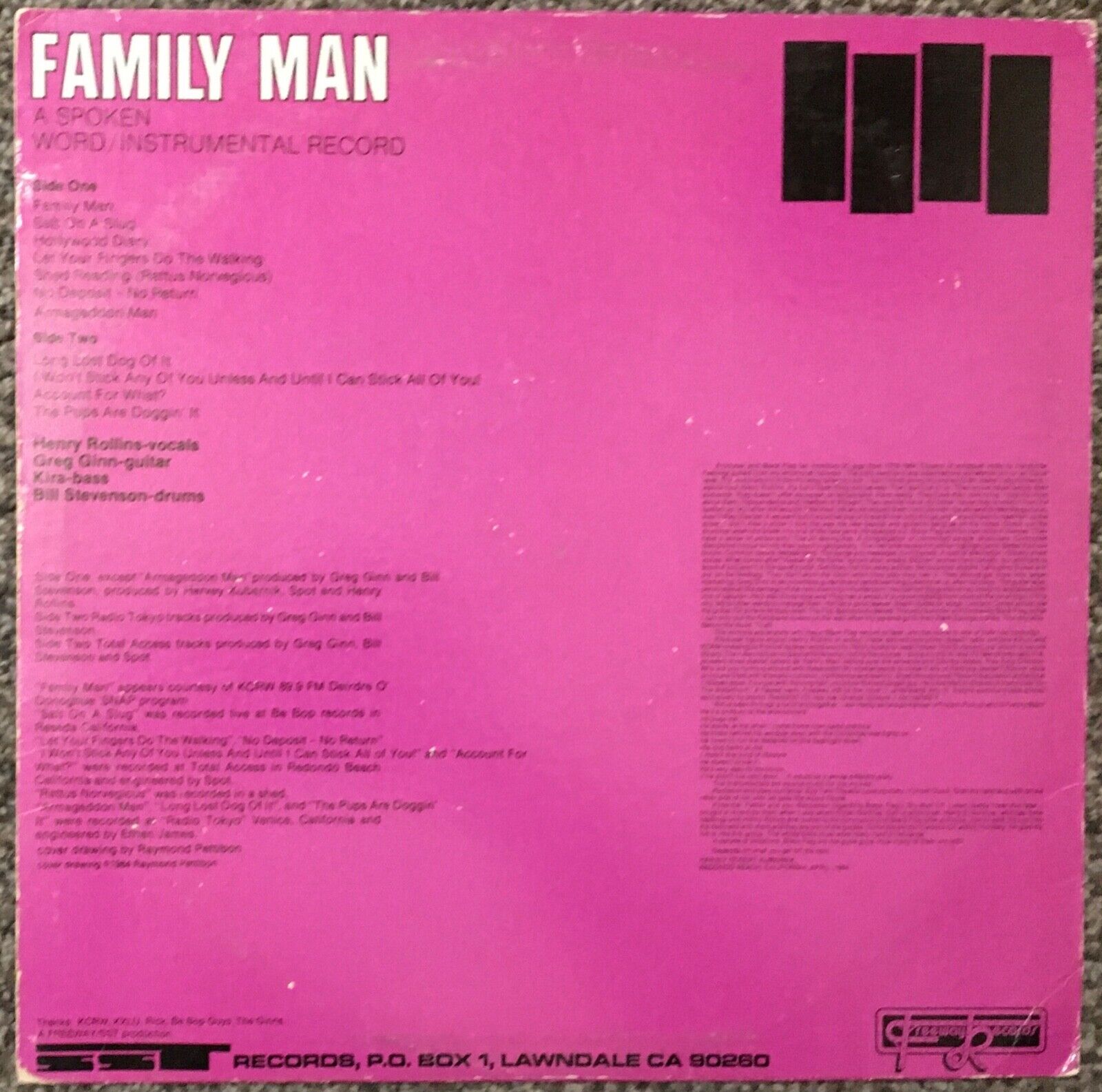 popsike.com - Black Flag - Family Man rare original 1984 punk LP on SST ...