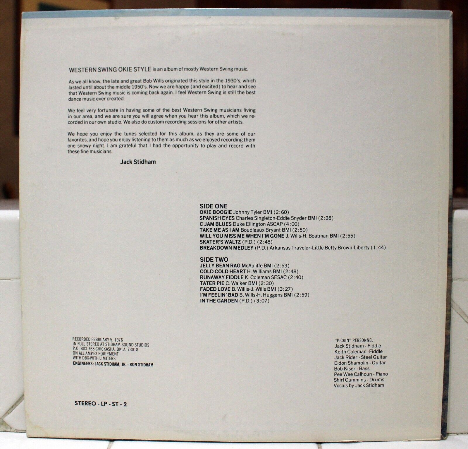 popsike.com - Rare Jack Stidham & Keith Coleman LP - Western Swing Okie ...