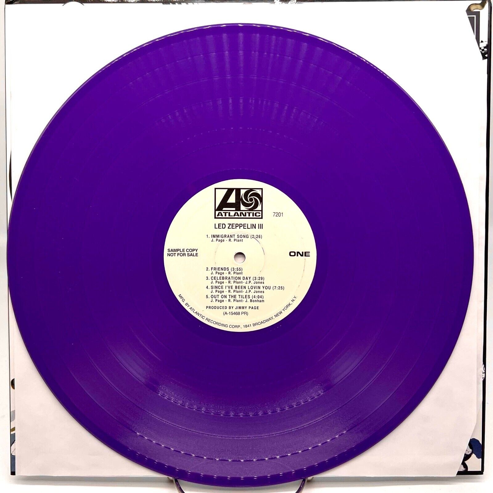 popsike.com - LED ZEPPELIN III Purple Vinyl Reissue WHITE LABEL DJ ...