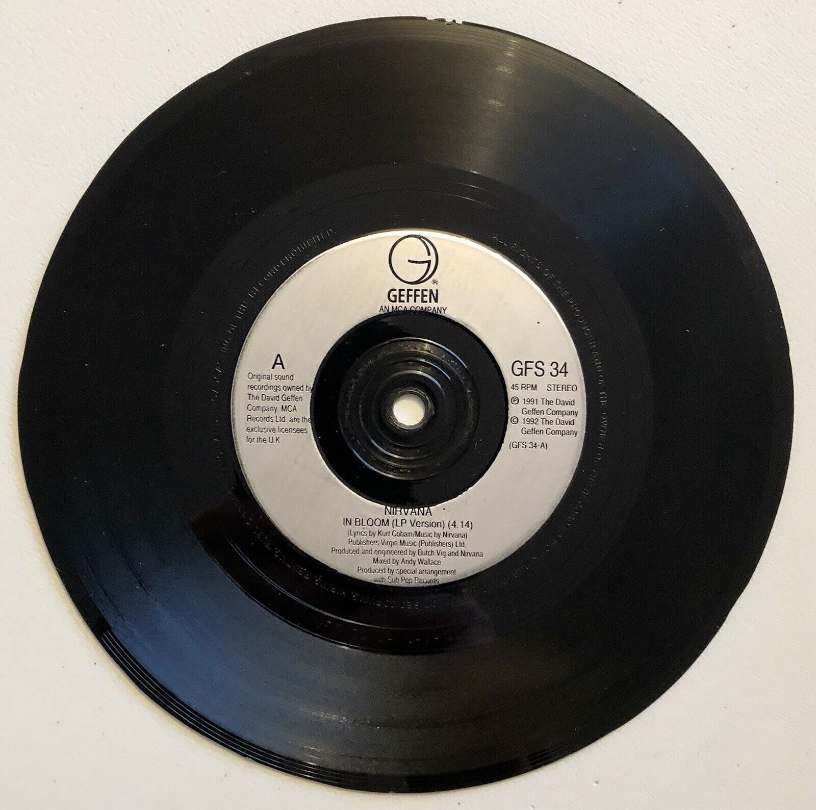 popsike.com - NIRVANA In Bloom 7" 45rpm RARE 1992 Picture Sleeve Solid ...