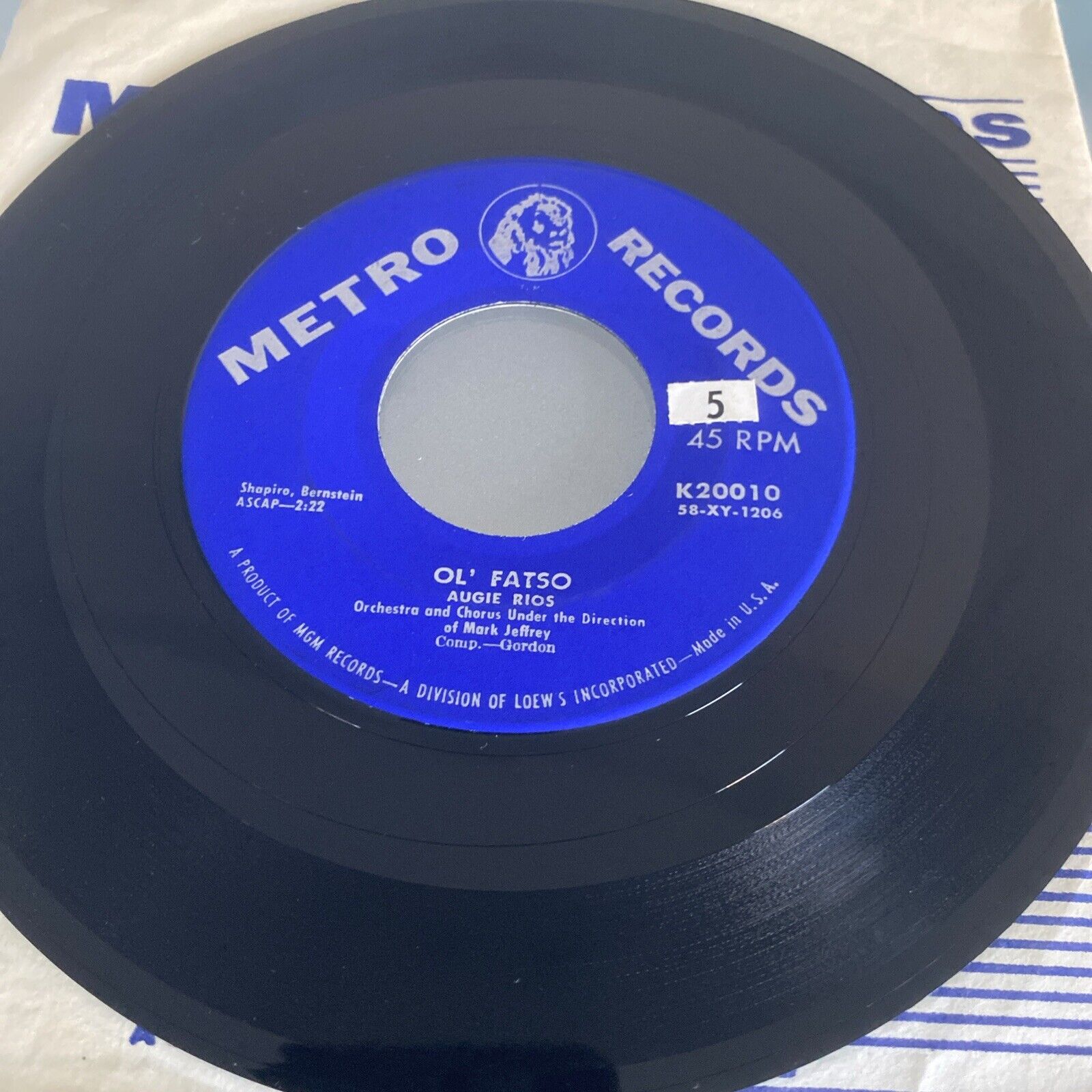 Augie Rios Christmas 45 Rpm Donde Esta Santa Claus Metro