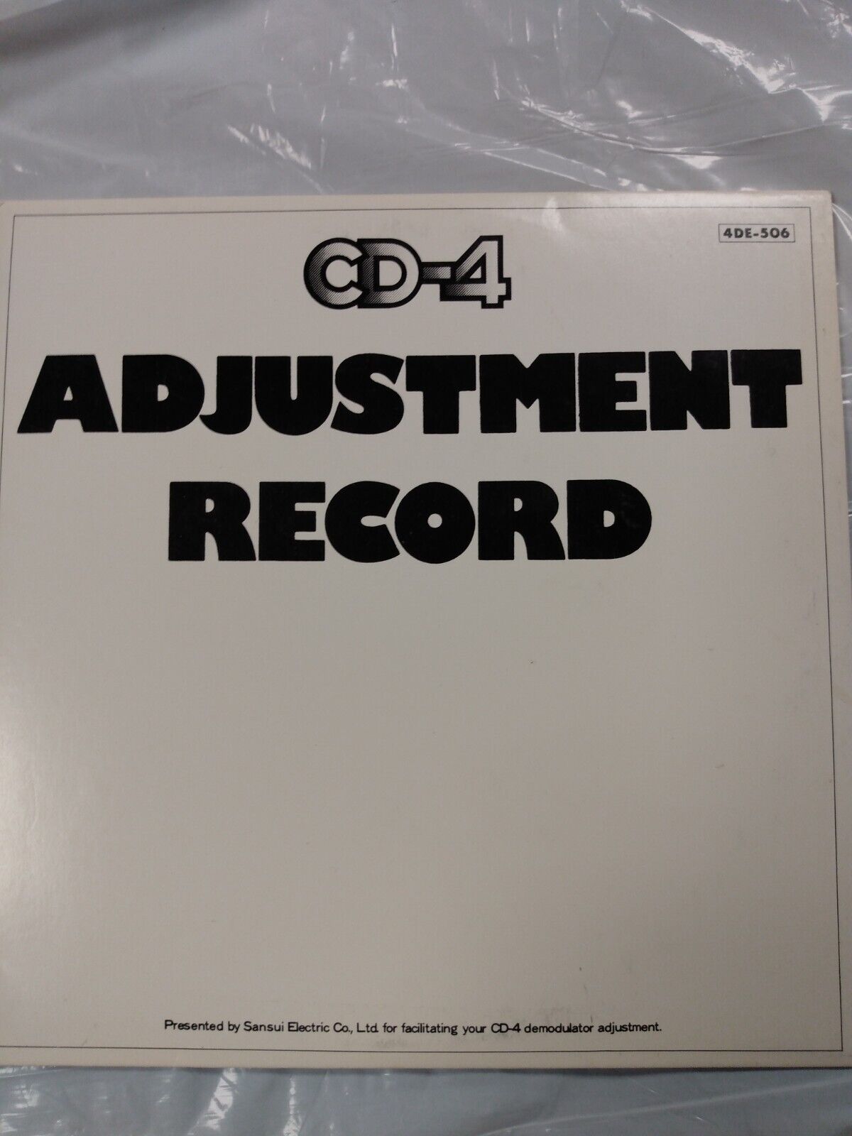 popsike.com - Sansui CD-4 Adjustment Test Record 4DE-506 for 45 RPM ...