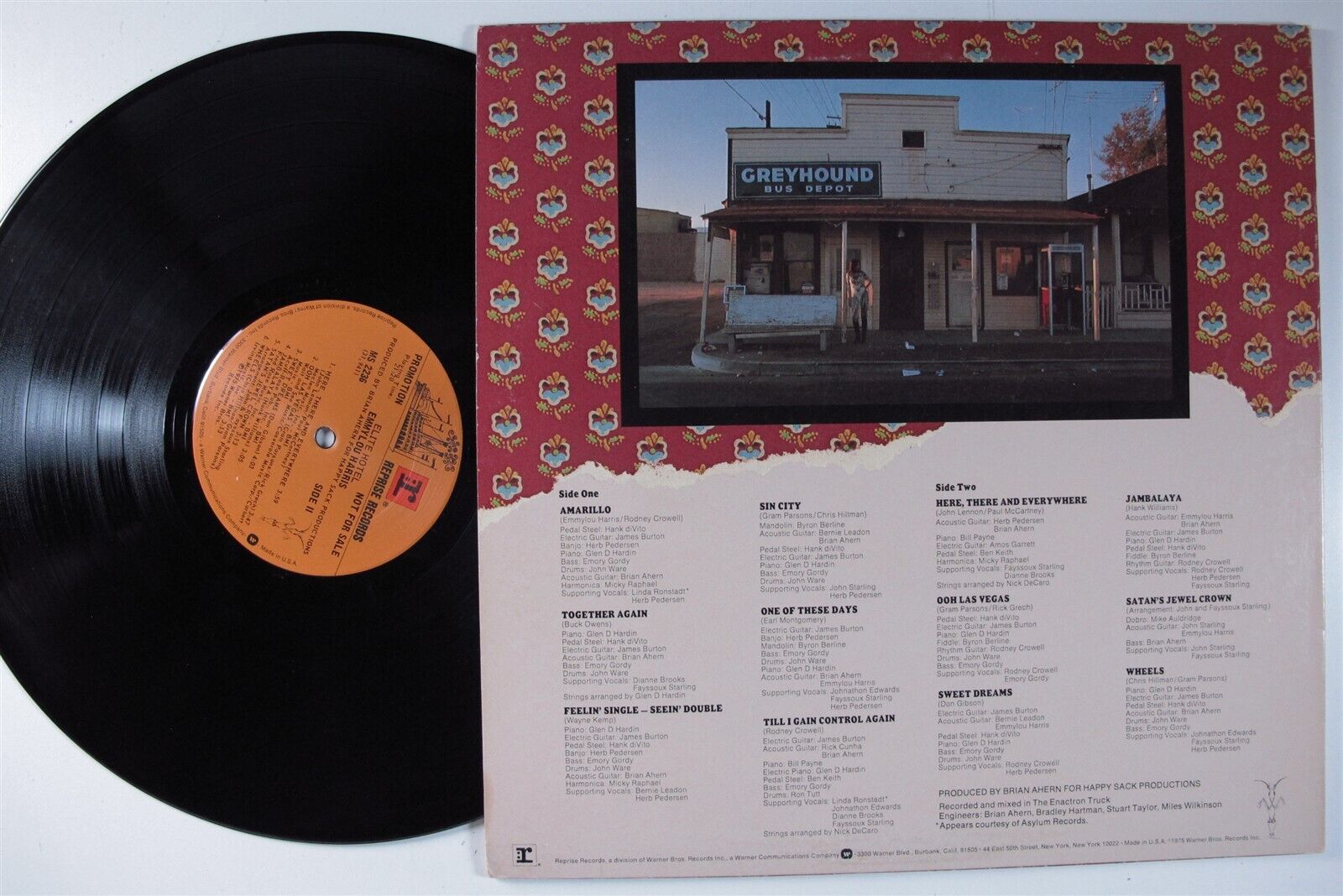 popsike.com - EMMYLOU HARRIS Elite Hotel REPRISE LP VG+ promo b ...
