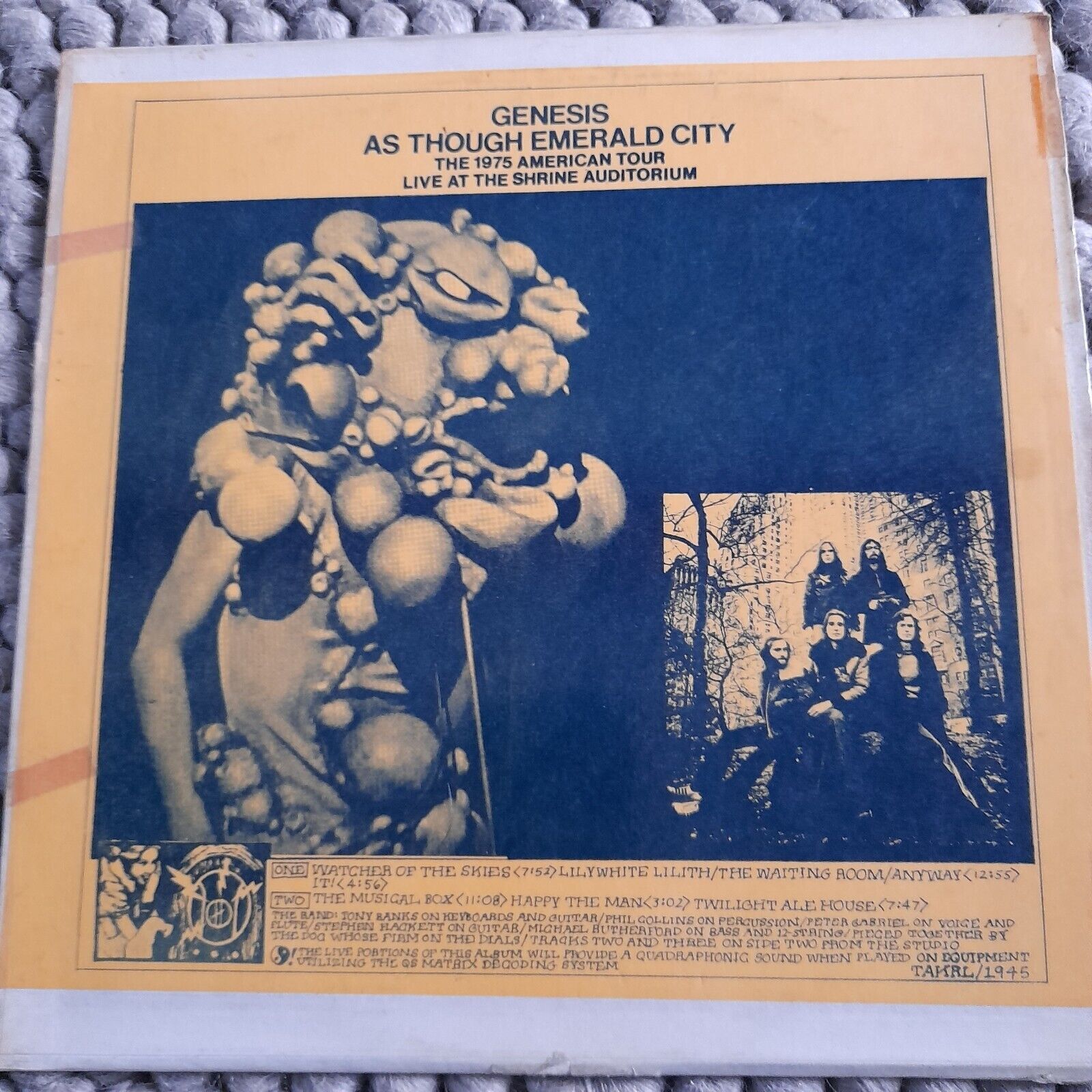 popsike.com - GENESIS - AS THOUGH EMERALD CITY LIVE AT THE SHRINE ...