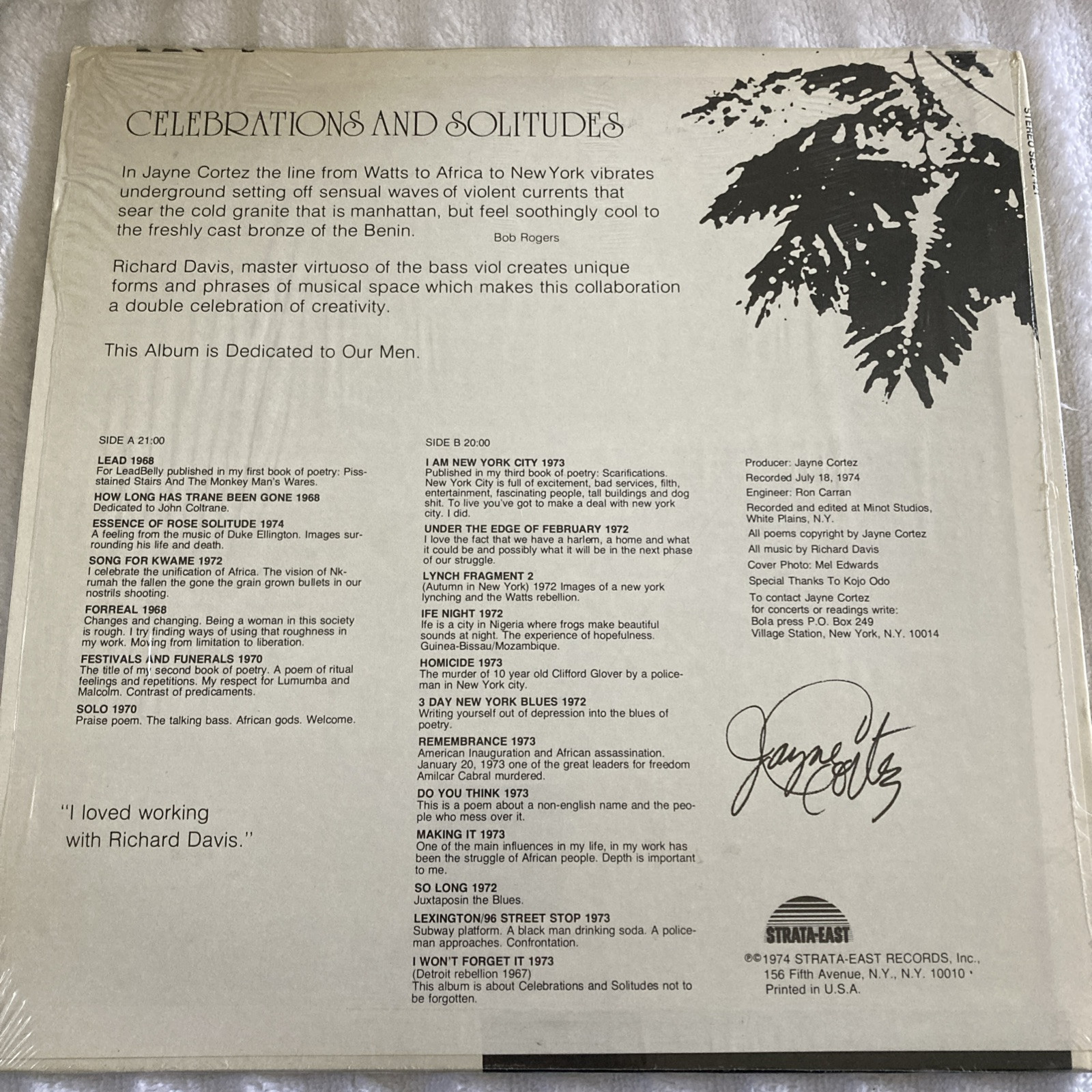 popsike.com - LP-The Poetry Of Jayne Cortez & Bassist R Davis ...