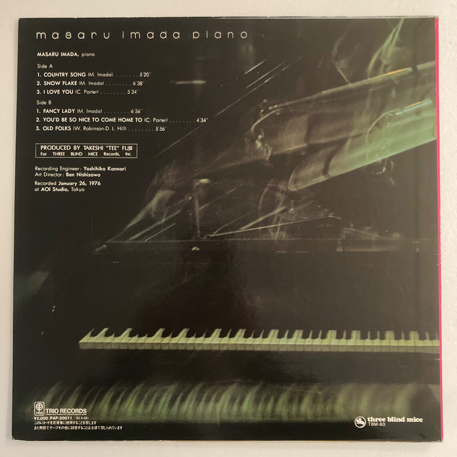 popsike.com - MASARU IMADA MASARU IMADA PIANO INSERT THREE BLIND MICE ...