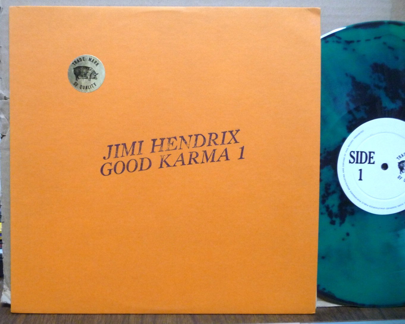 popsike.com - JIMI HENDRIX Good Karma 1 LP Rare GREEN & BLACK SPLATTER ...