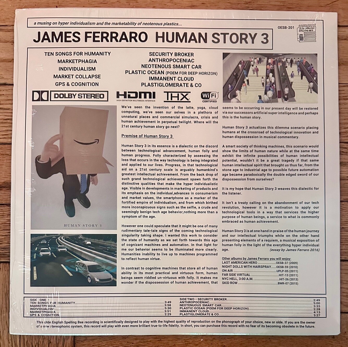 popsike.com - James Ferraro “Human Story 3” Clear Vinyl LP NEW Ltd.Edtn ...