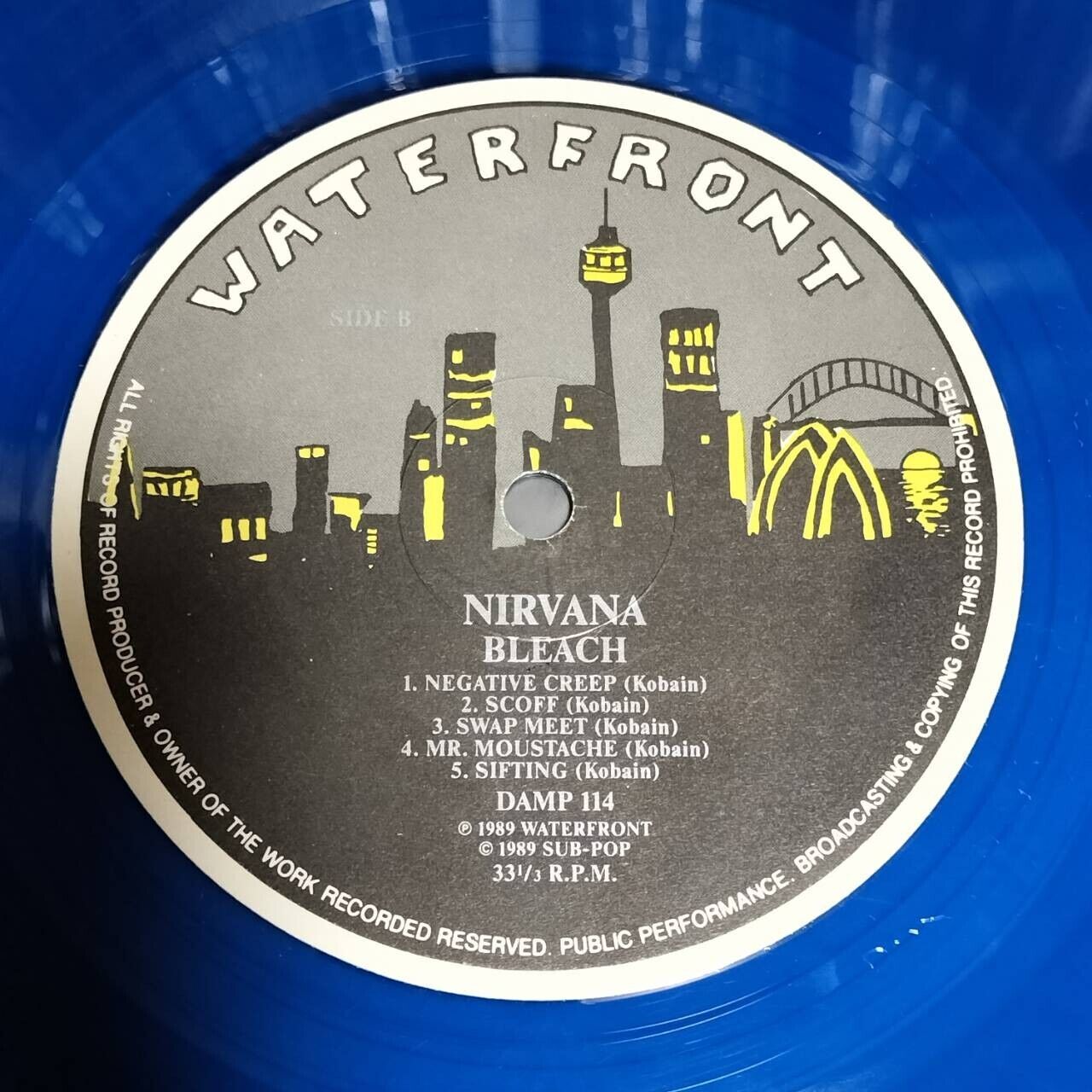 popsike.com - Nirvana – Bleach Vinyl, LP, Album, Blue, Blue Text 1989s ...