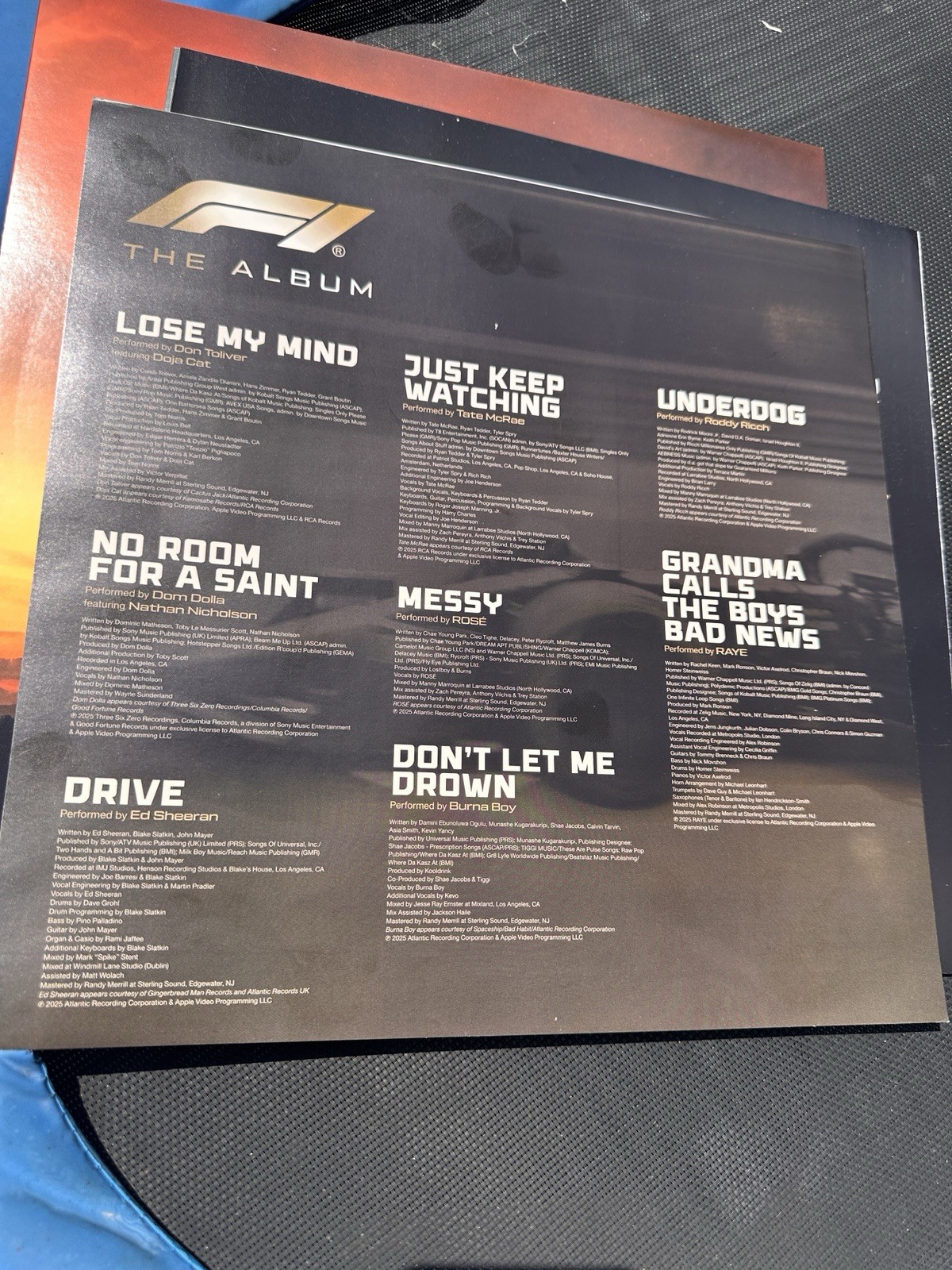 popsike.com - F1 The Album 2025 OST Soundtrack Ltd Oil Filled Liquid ...
