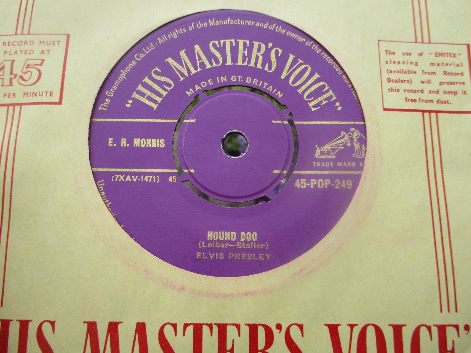 popsike.com - ELVIS PRESLEY 1956 1ST PRESS GOLD HMV 7" RECORD HOUND DOG ...