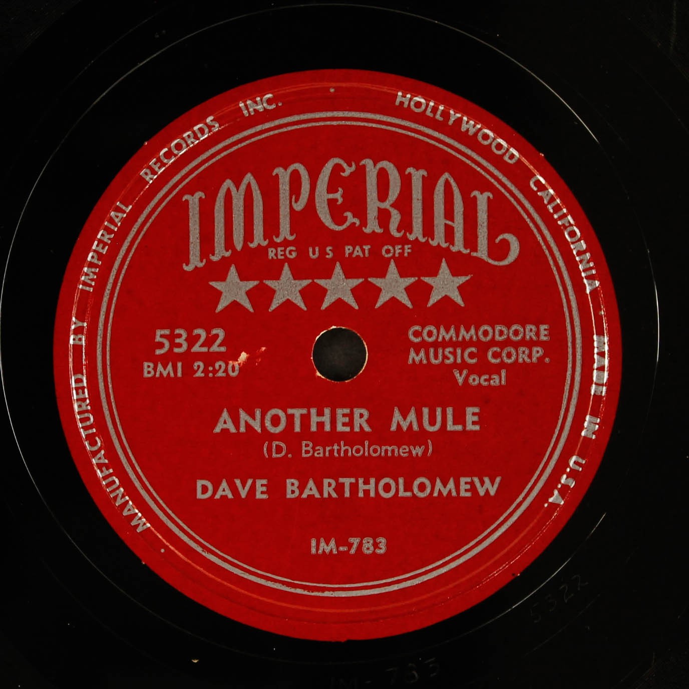 popsike.com - DAVE BARTHOLOMEW: another mule / i want to be with her ...