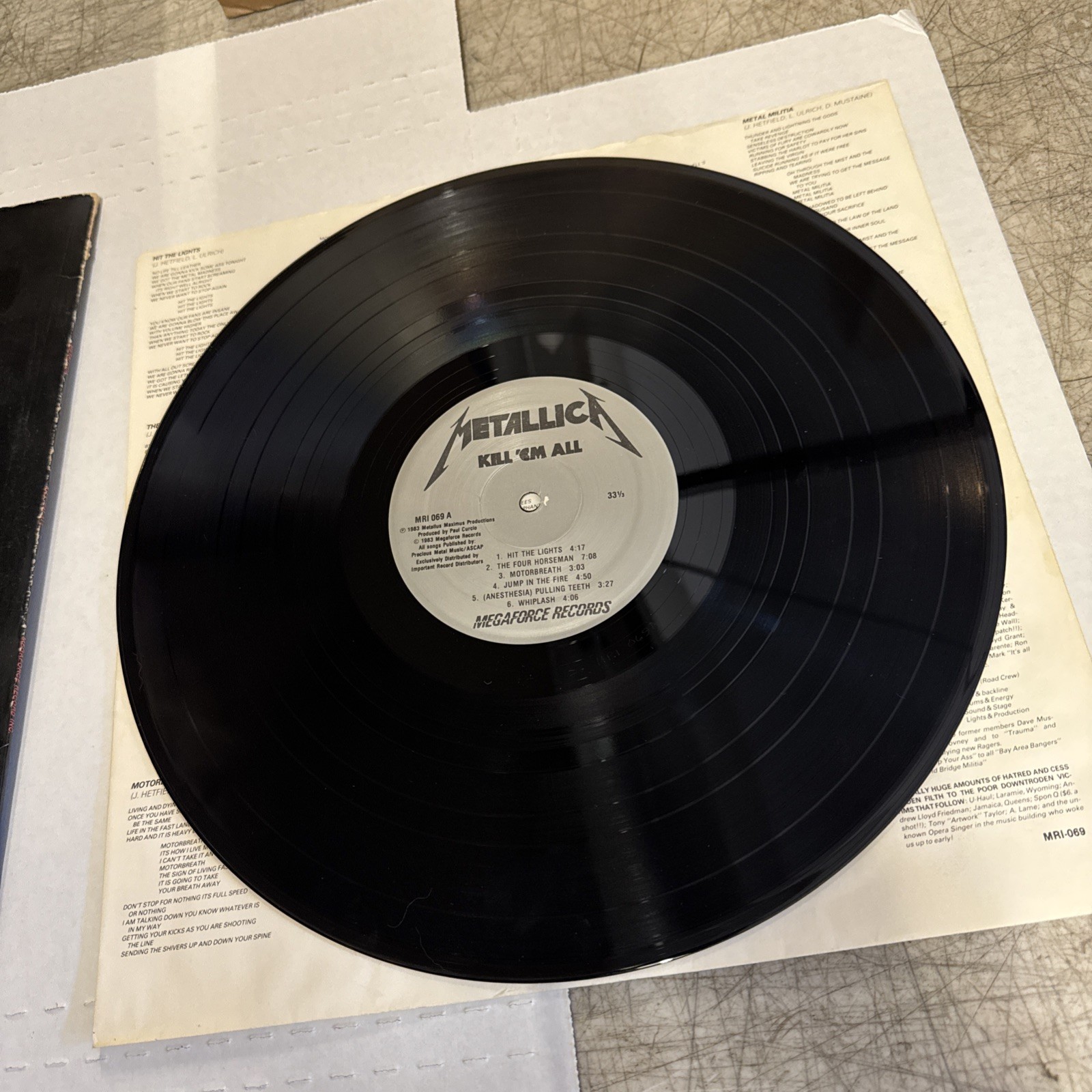 popsike.com - Metallica Kill ‘Em All LP MEGAFORCE 1st Press ORIGINAL ...