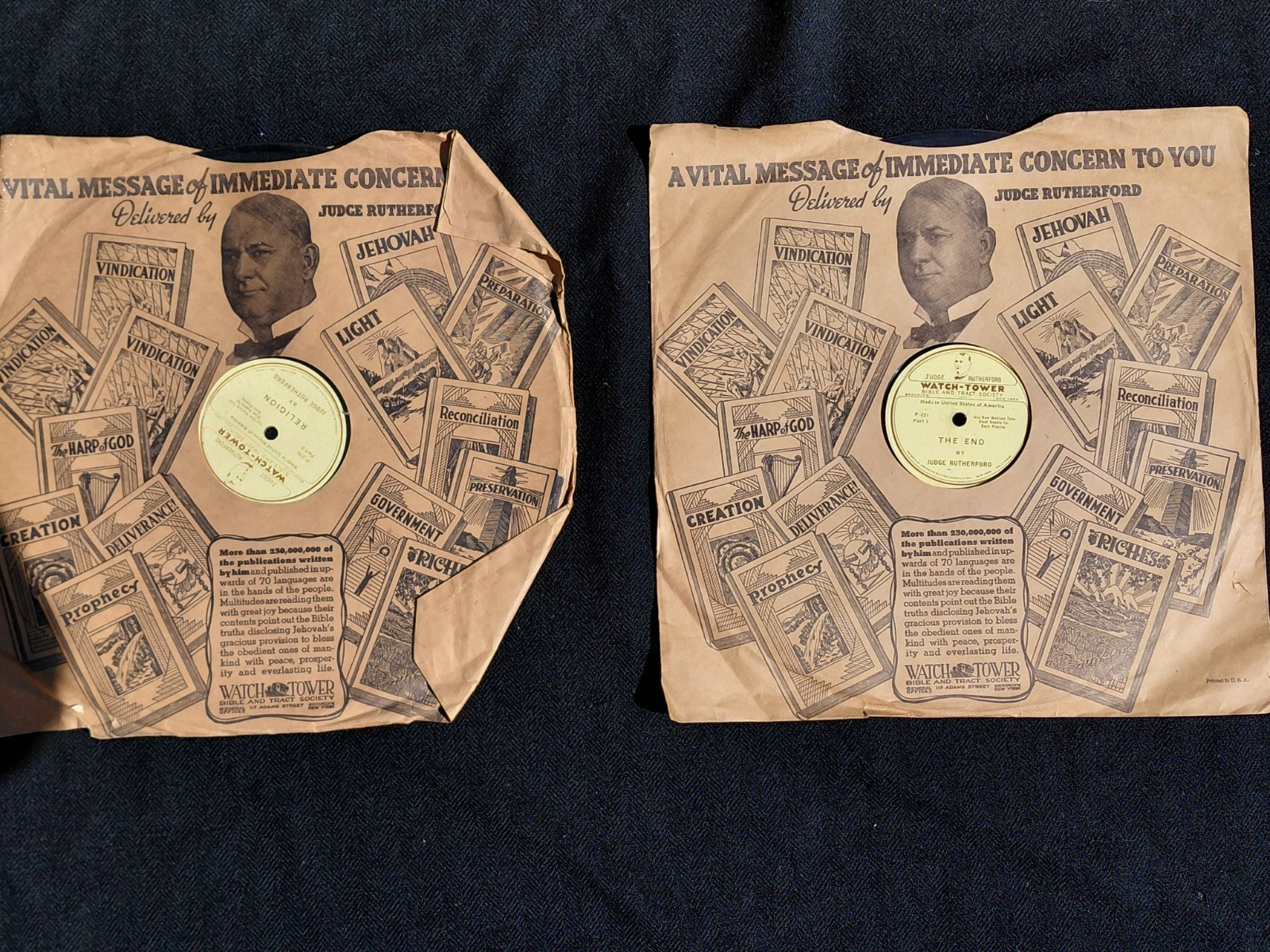 popsike.com - 2 Watchtower Records JUDGE RUTHERFORD FACE THE FACTS ...