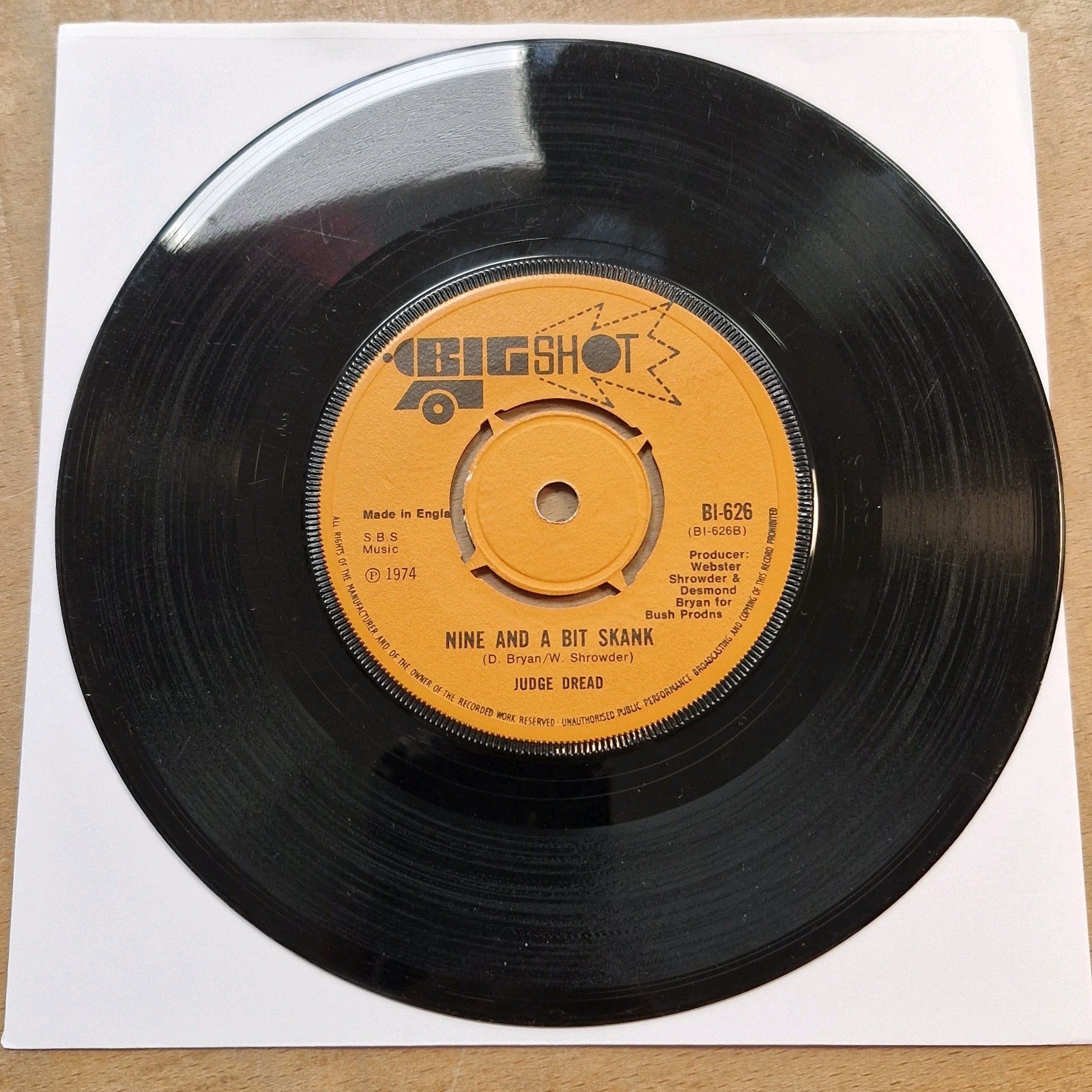 popsike.com - JUDGE DREAD Acetate & Vinyl 7" 45 BIG NINE UK REGGAE 1974 ...