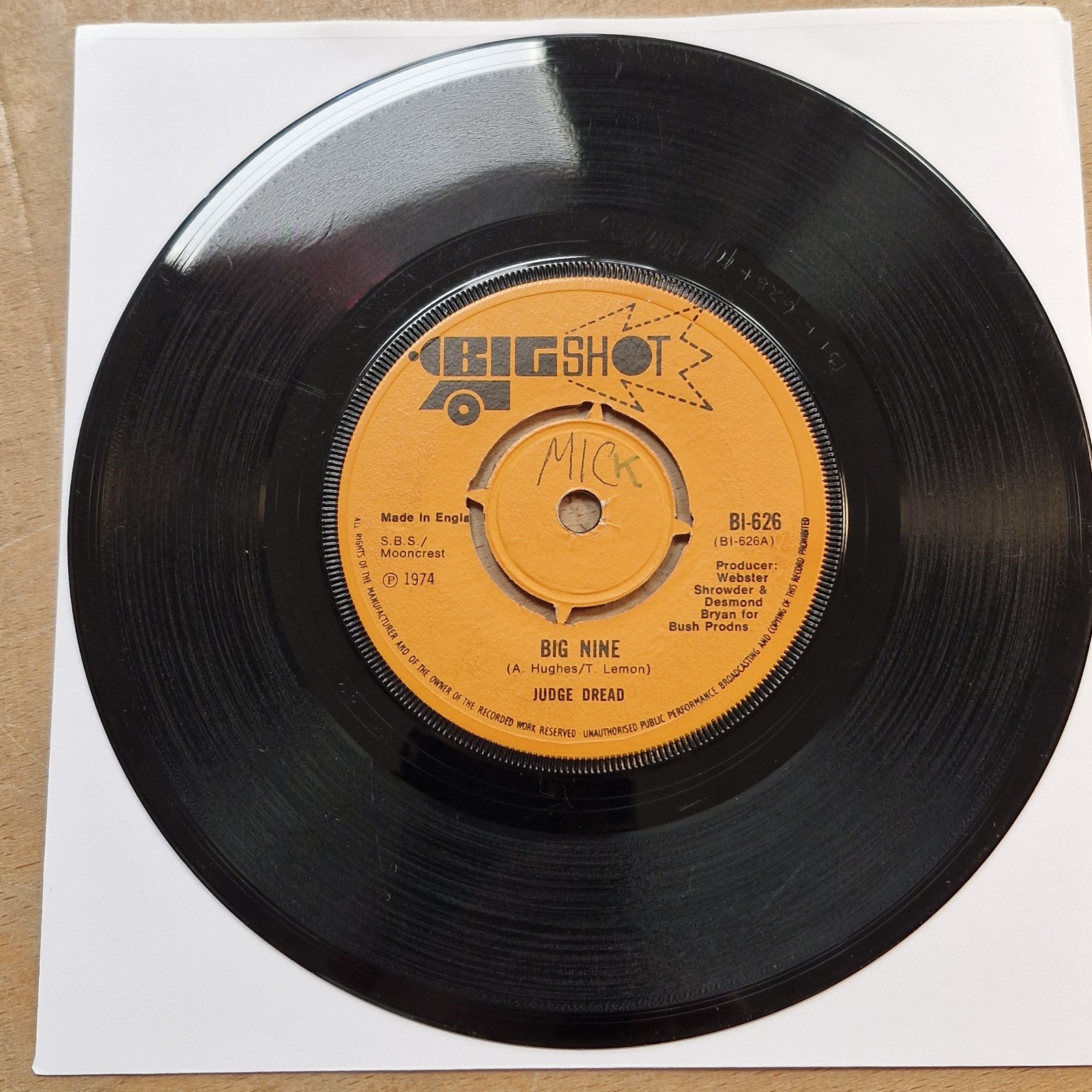popsike.com - JUDGE DREAD Acetate & Vinyl 7" 45 BIG NINE UK REGGAE 1974 ...