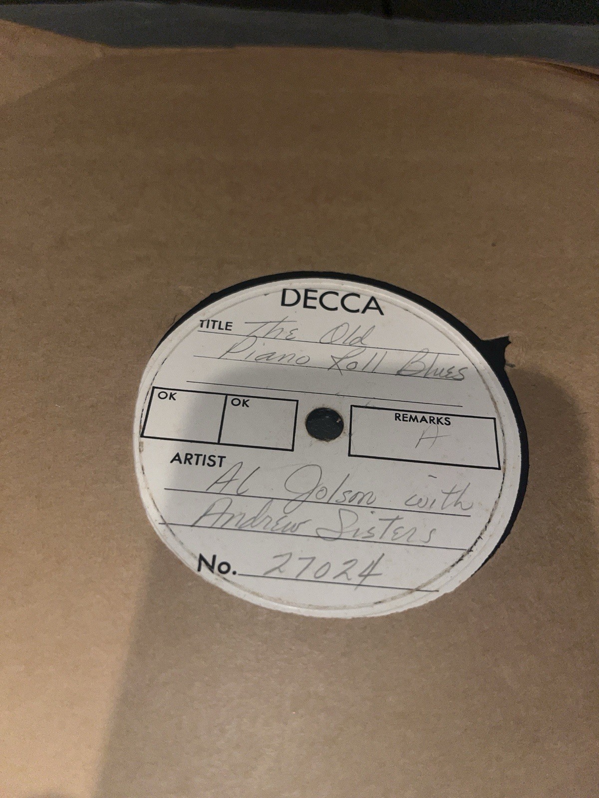popsike.com - SIGNED Al Jolson Andrews Sisters 1950 DECCA Vinyl Test ...