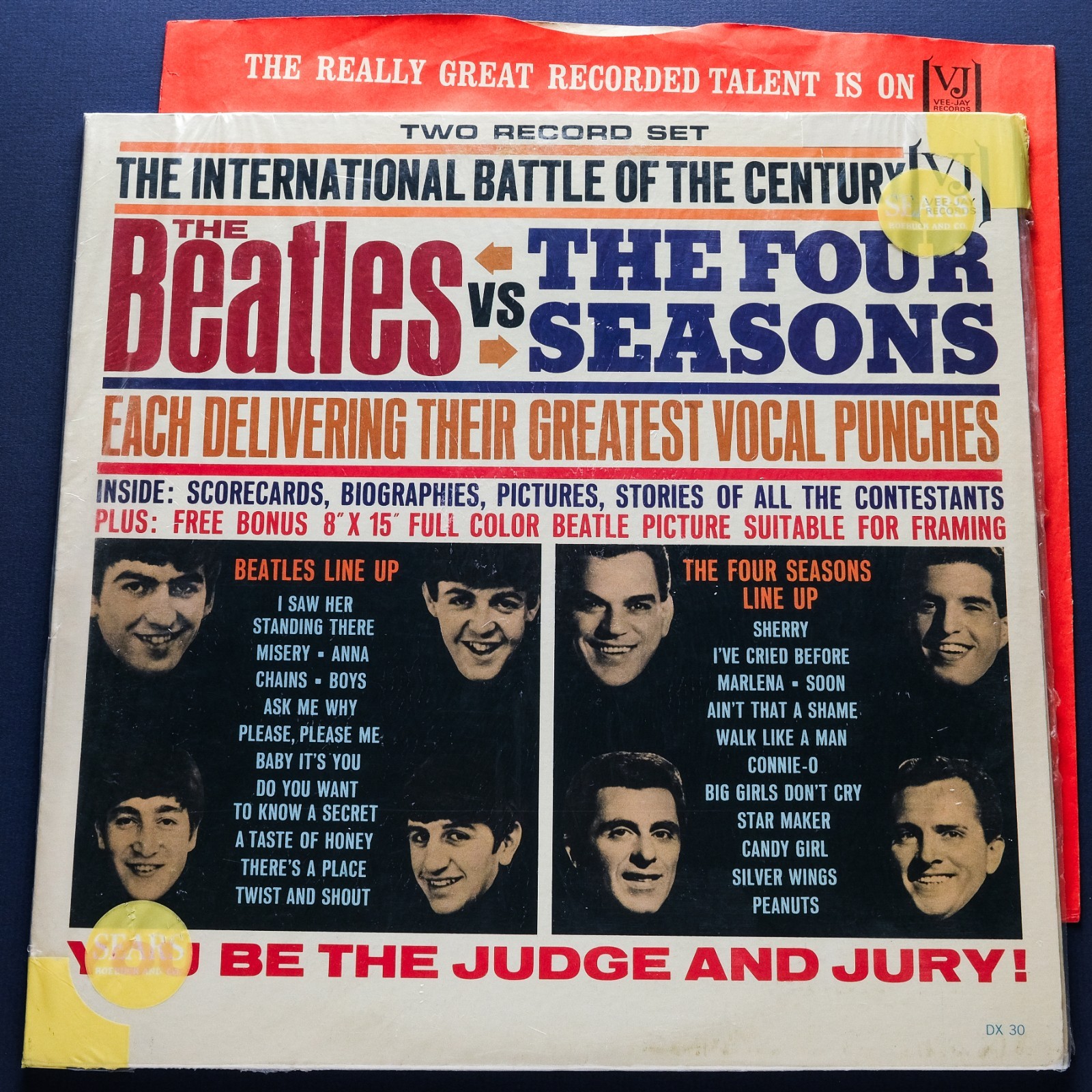 popsike.com - The Beatles vs The Four Seasons US Orig’64 Vee-Jay DX30 ...