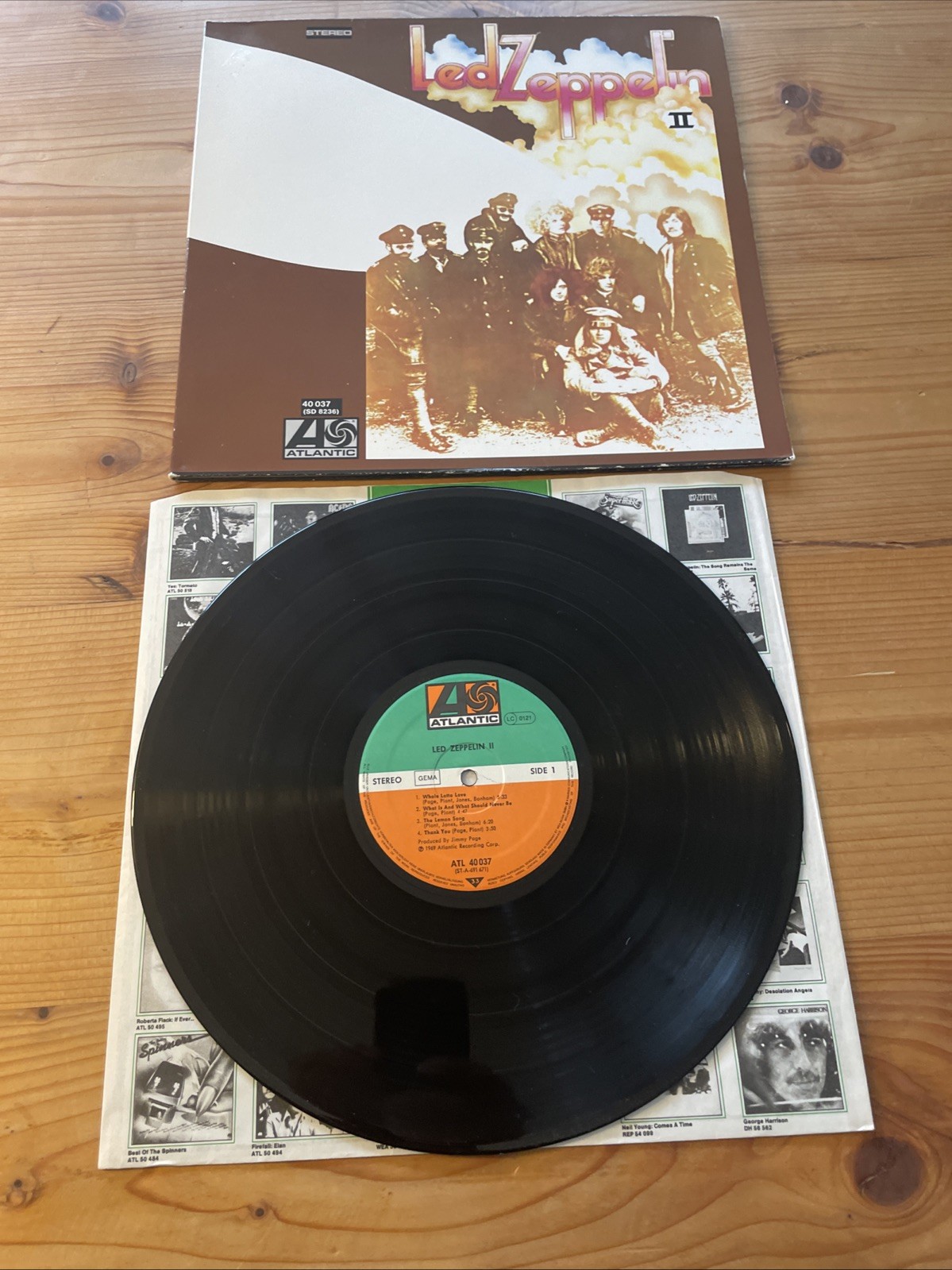 popsike.com - Led Zeppelin II Atlantic German Pressing Inner Sleeve Top ...